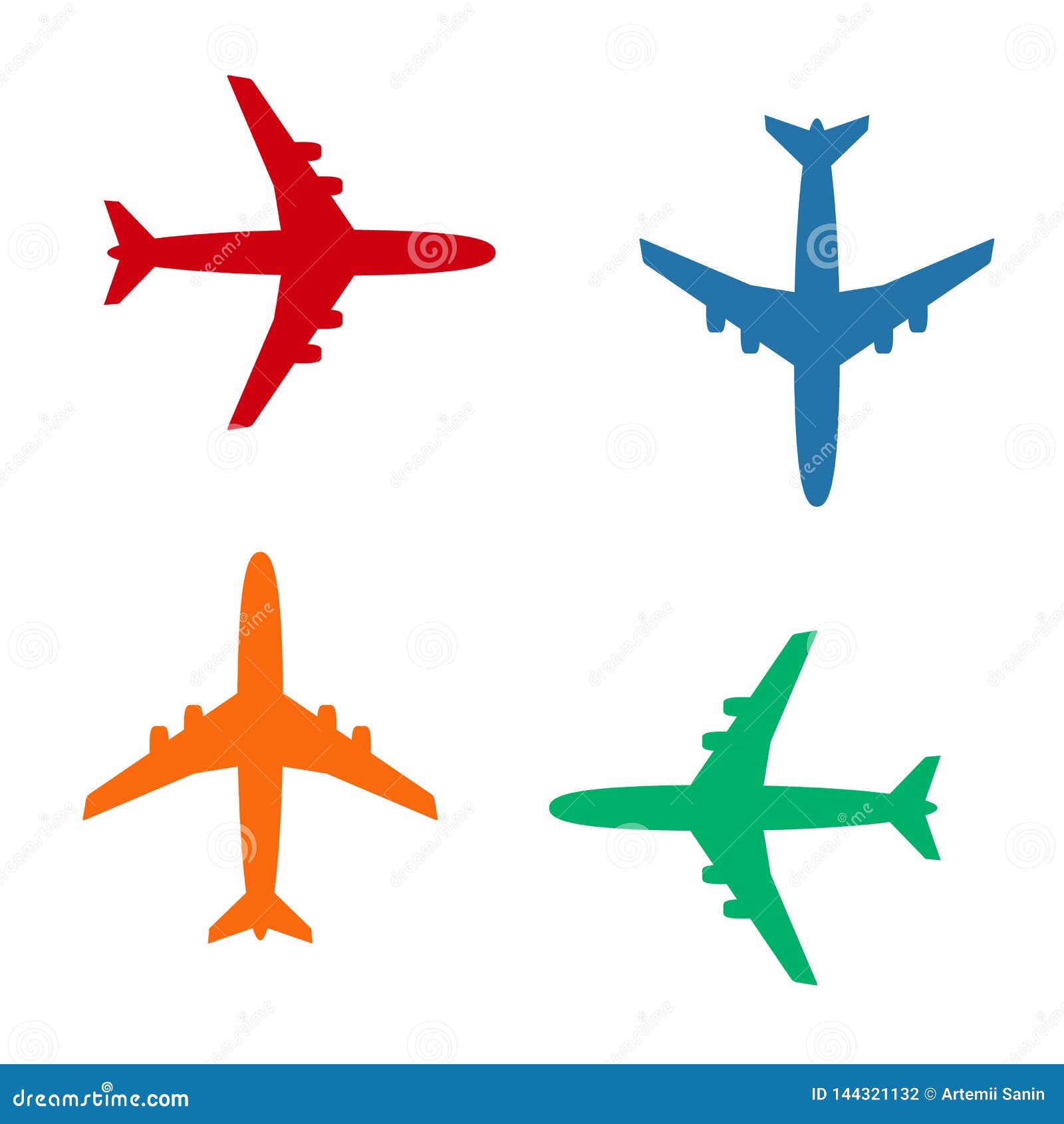 Plane Icons Vector, Solid Illustration, Color Pictograms Isolated on ...