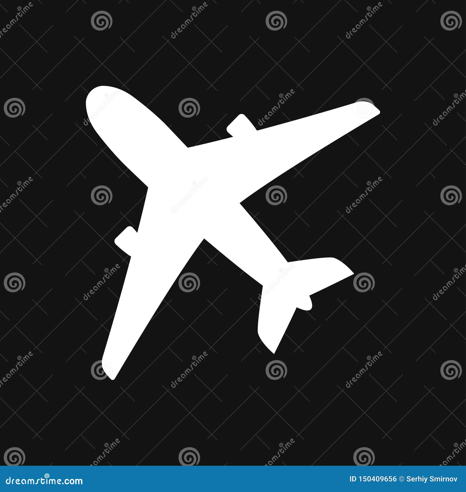 Plane Icon on White Background, Airplane Vector Illustration Stock ...