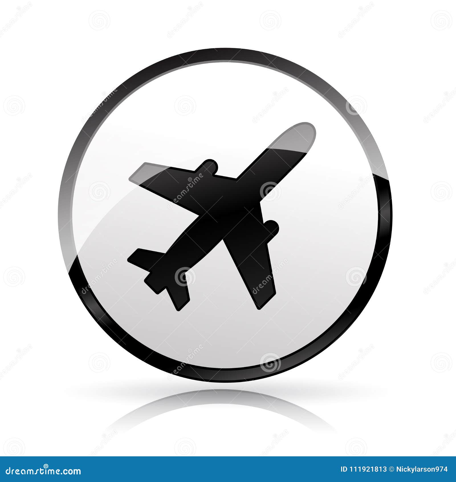 Plane Icon on White Background Stock Vector - Illustration of vector ...
