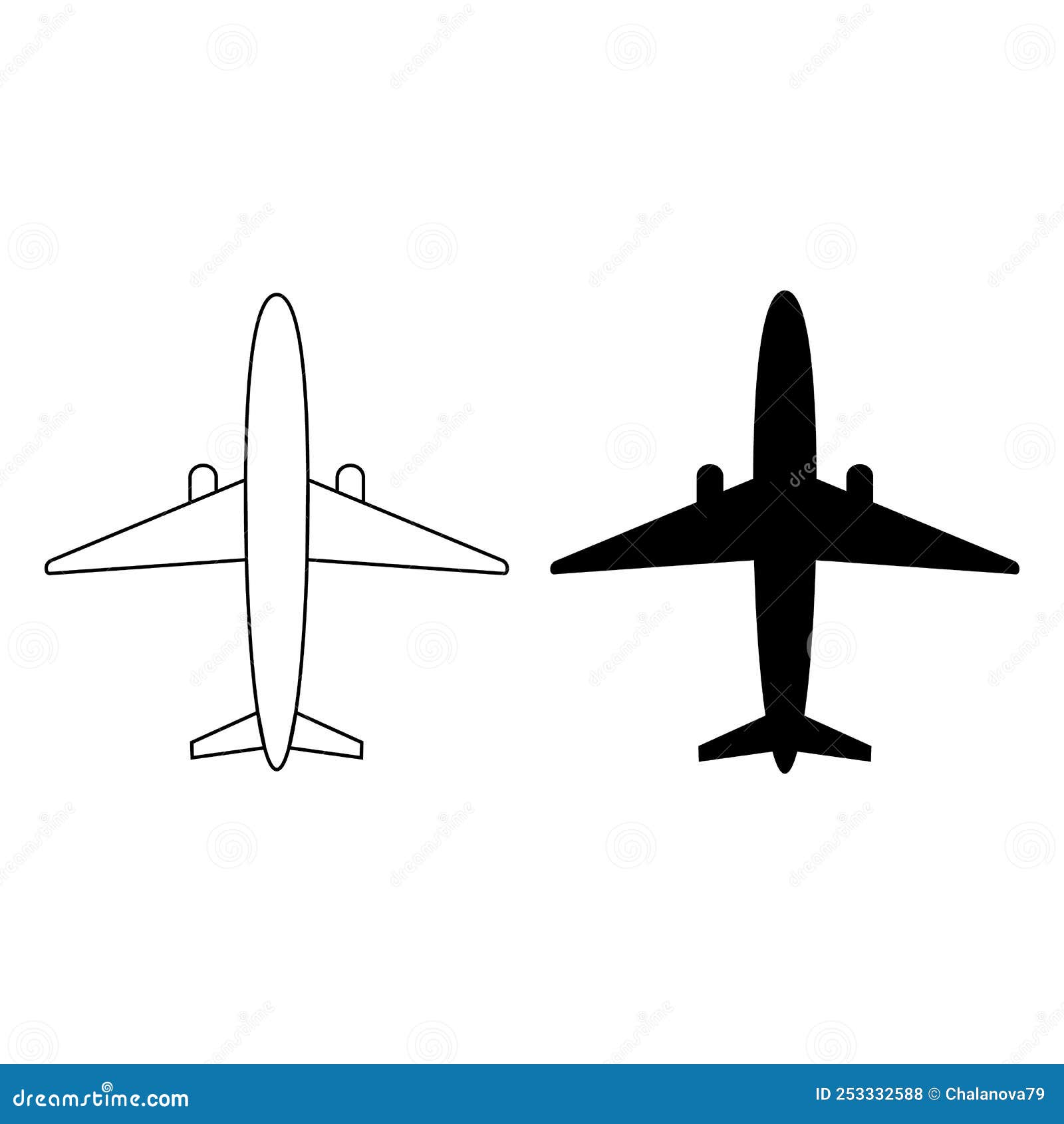 Plane Icons. Set Elements for Design Stock Vector - Illustration of ...