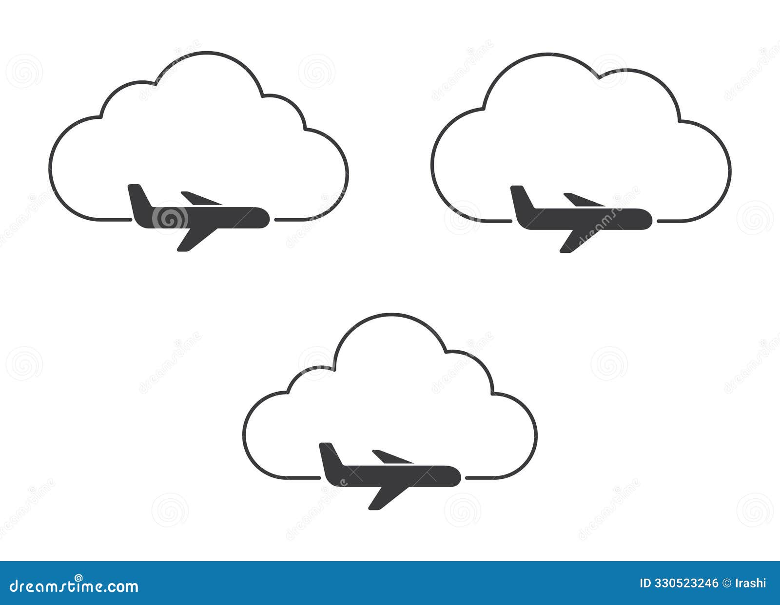 Plane inside cloud frame stock vector. Illustration of vector - 330523246