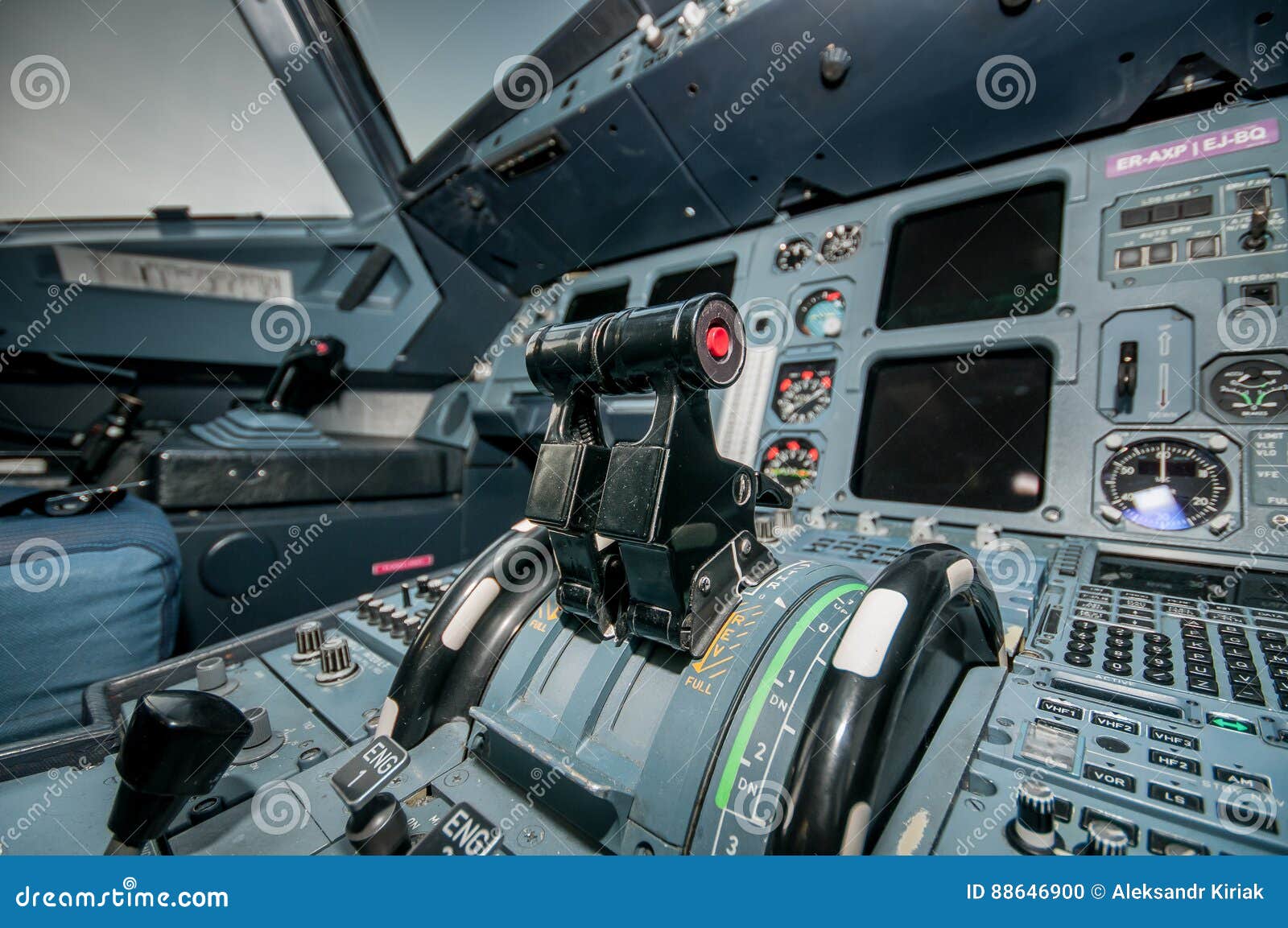 Plane inside the cockpit stock photo. Image of drive - 88646900
