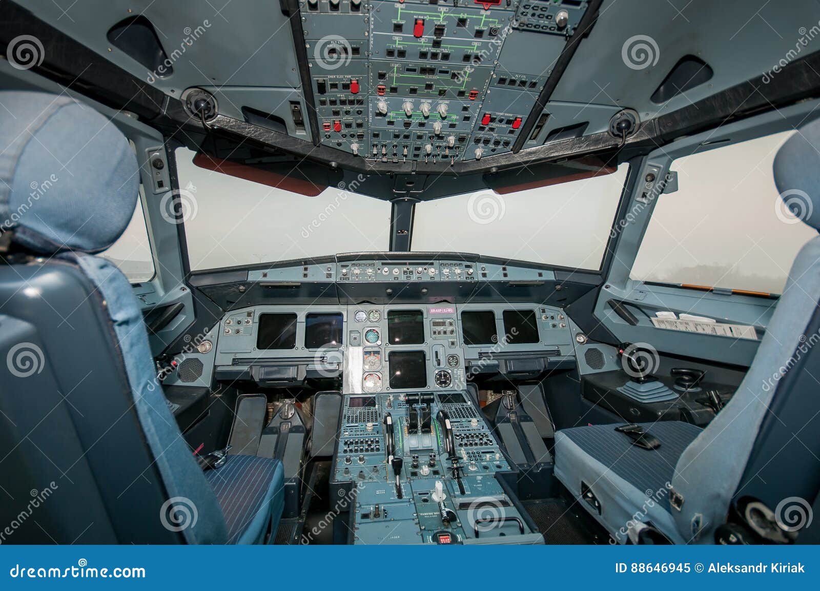 Plane inside the cockpit stock image. Image of interior - 88646945