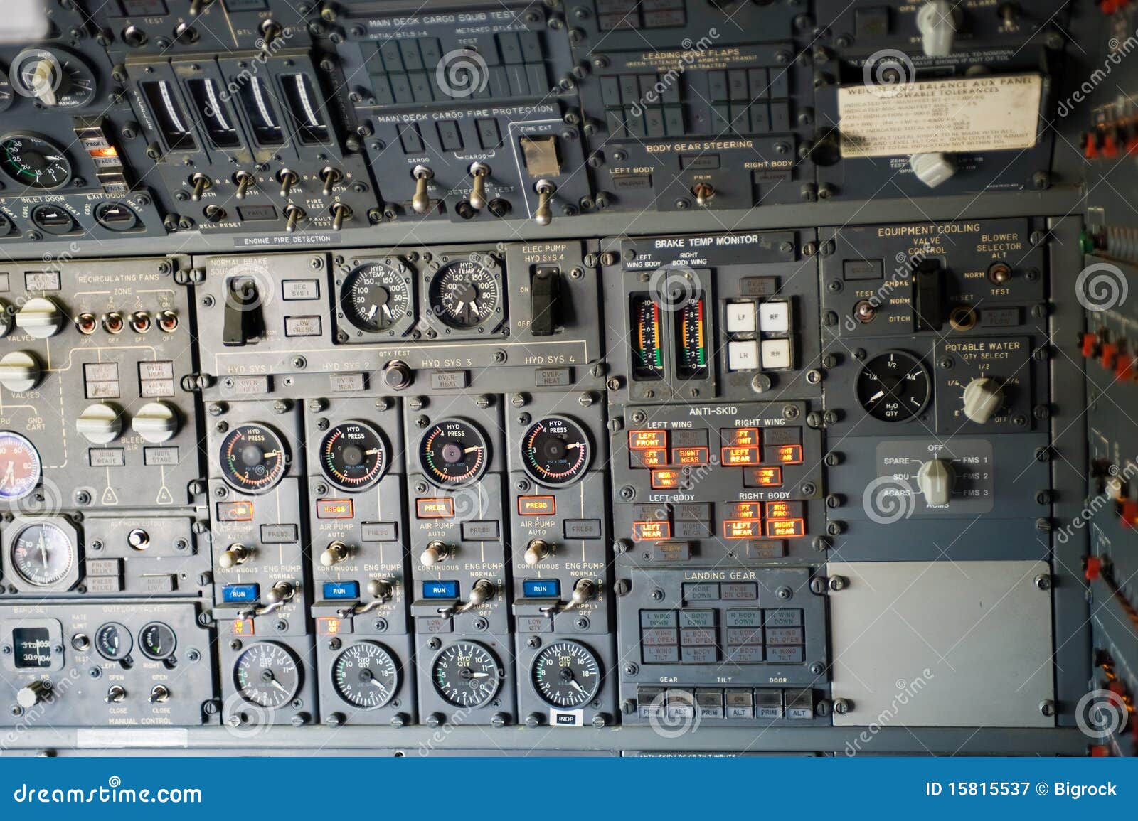Plane instrument panel stock image. Image of isoladet - 15815537