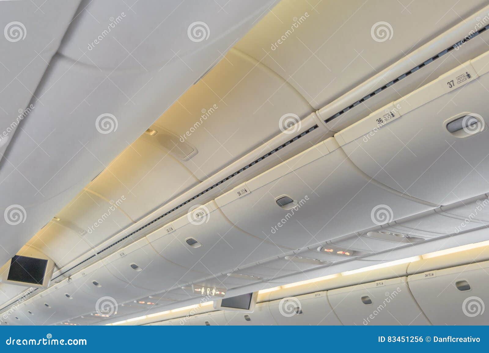Plane Interior Perspective View Stock Photo - Image of transport, plane ...