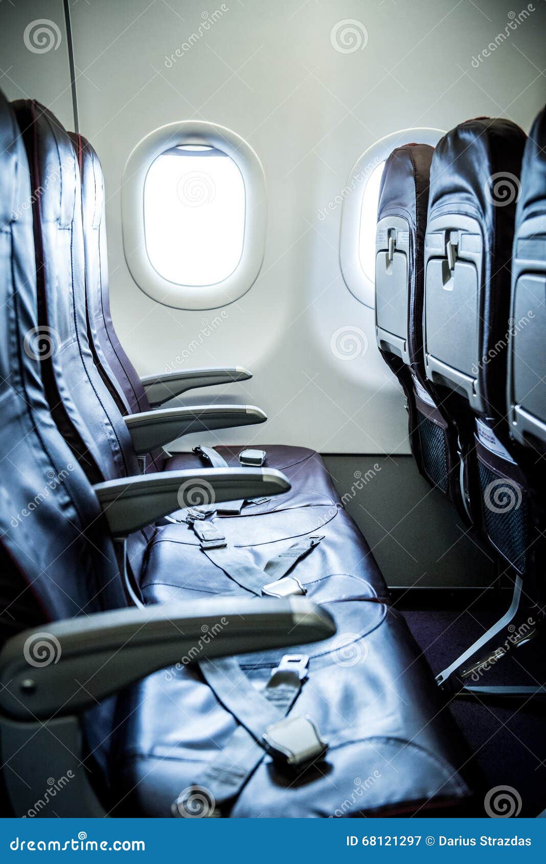 Plane Interior - Cabin With Modern Leather Chair For Passenger Of ...