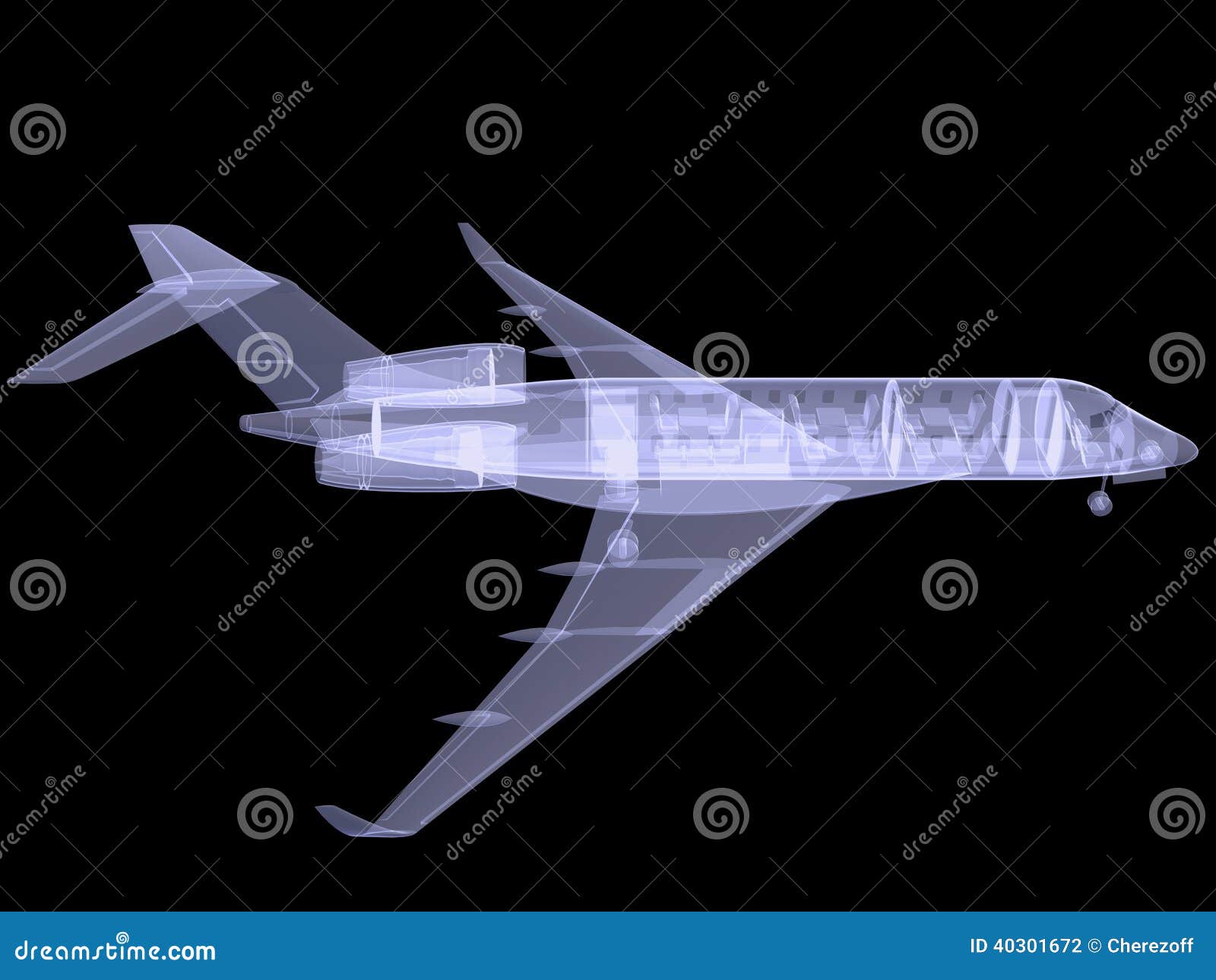 Plane with Internal Equipment. X-ray Image Stock Illustration ...