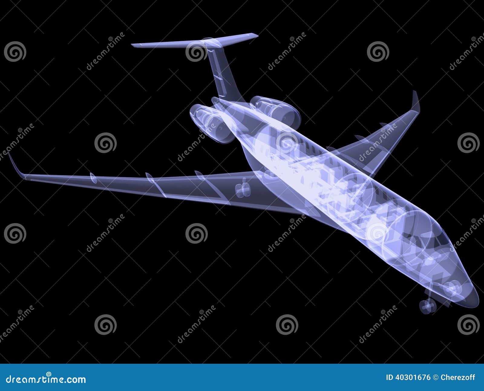Plane with Internal Equipment. X-ray Image Stock Illustration ...