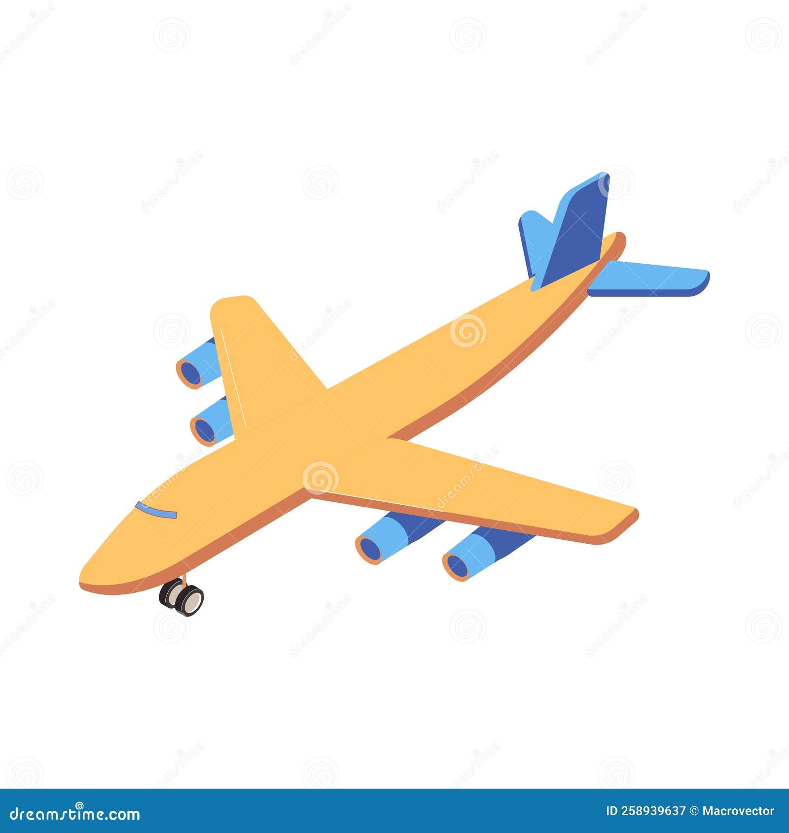 Plane Isometric Icon stock vector. Illustration of takeoff - 258939637