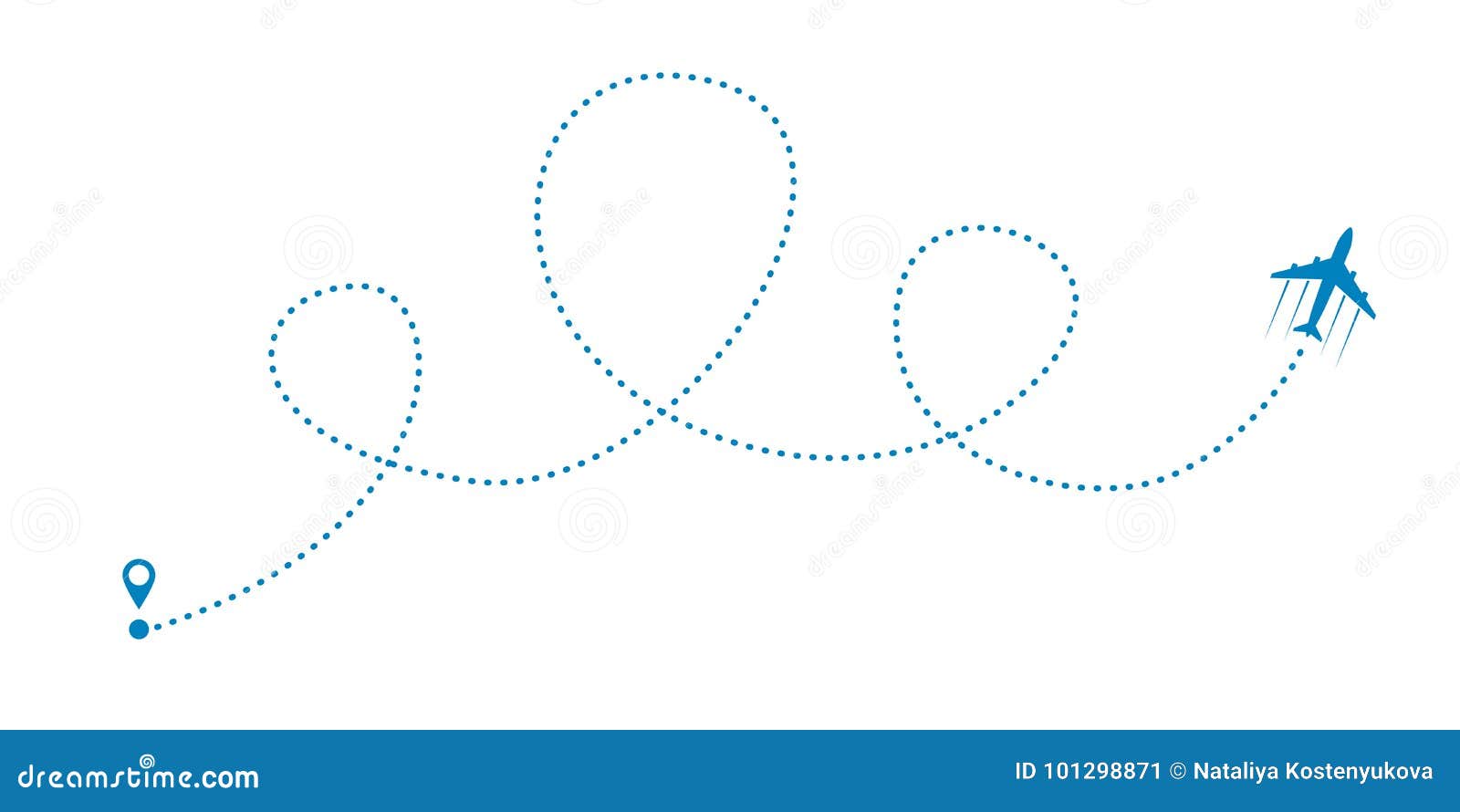 Plane and track stock vector. Illustration of line, trace - 101298871