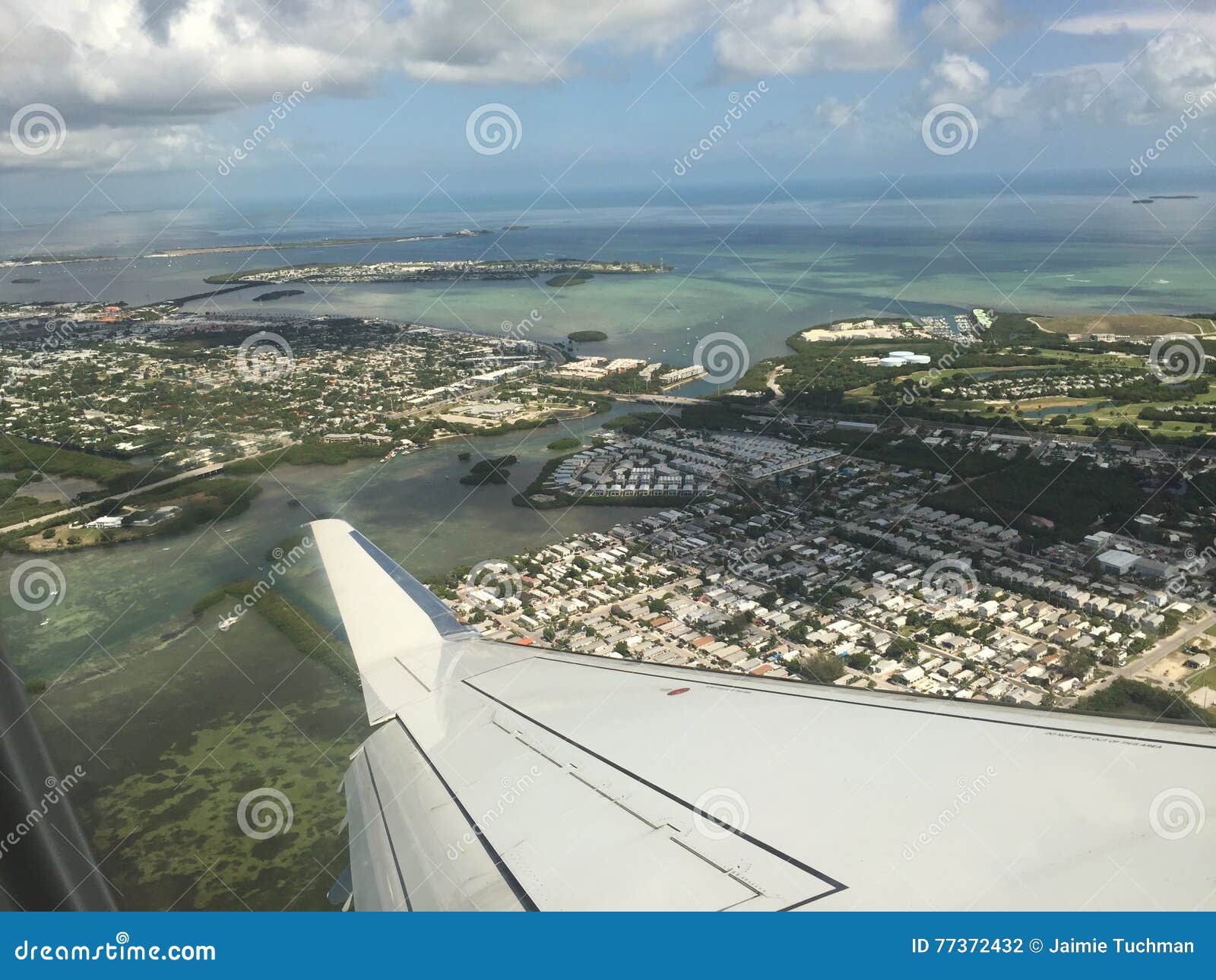 Plane in Key West Over Ocean Stock Photo - Image of aerial, florida ...