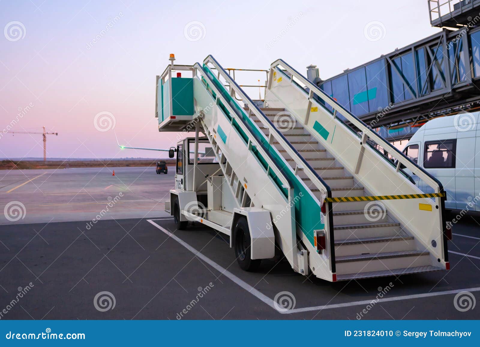 Plane Ladder for Disembarking and Boarding Passengers on Board of the ...