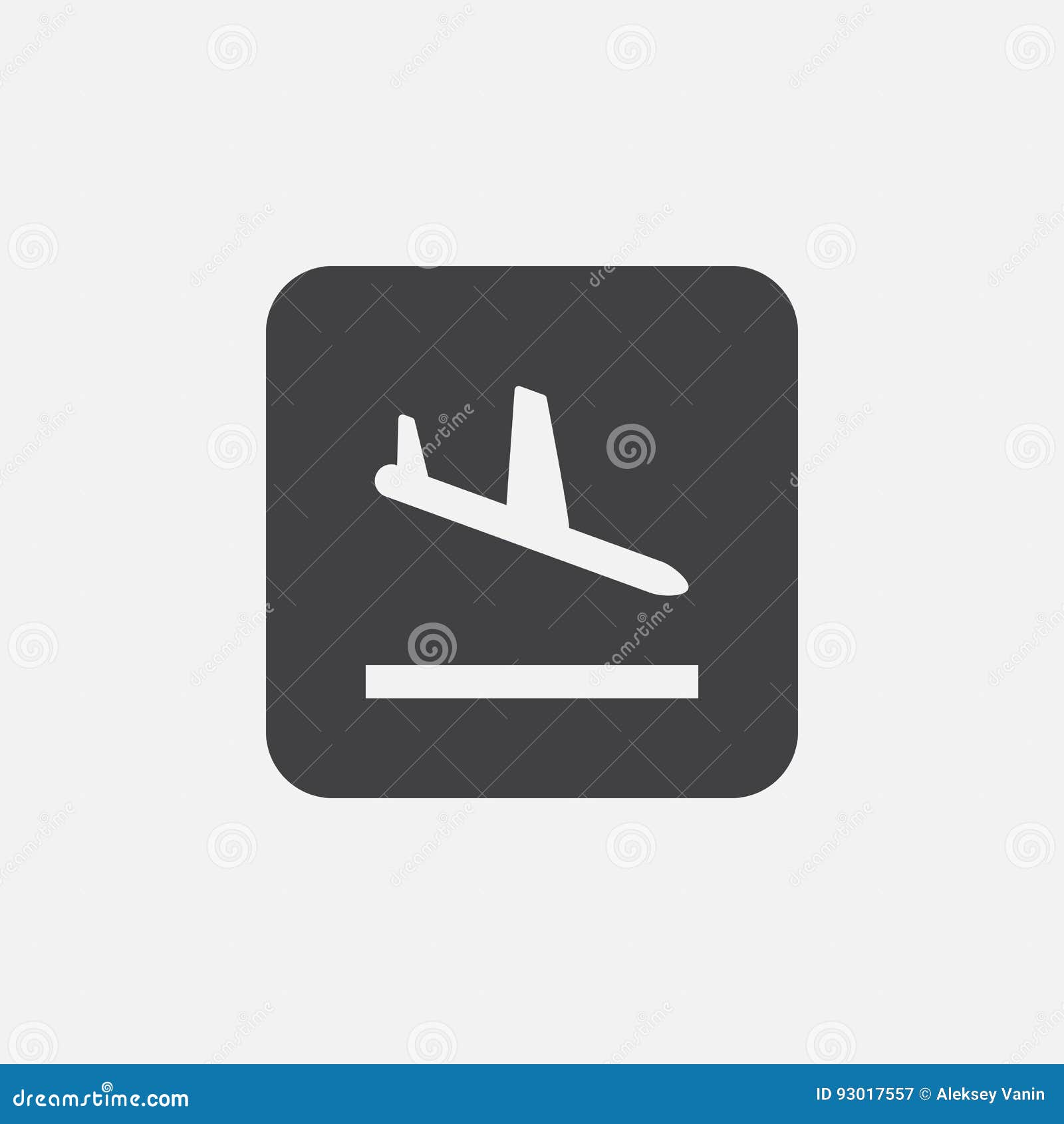 Plane Landing Icon Vector Illustration Isolated on White. Stock Vector ...