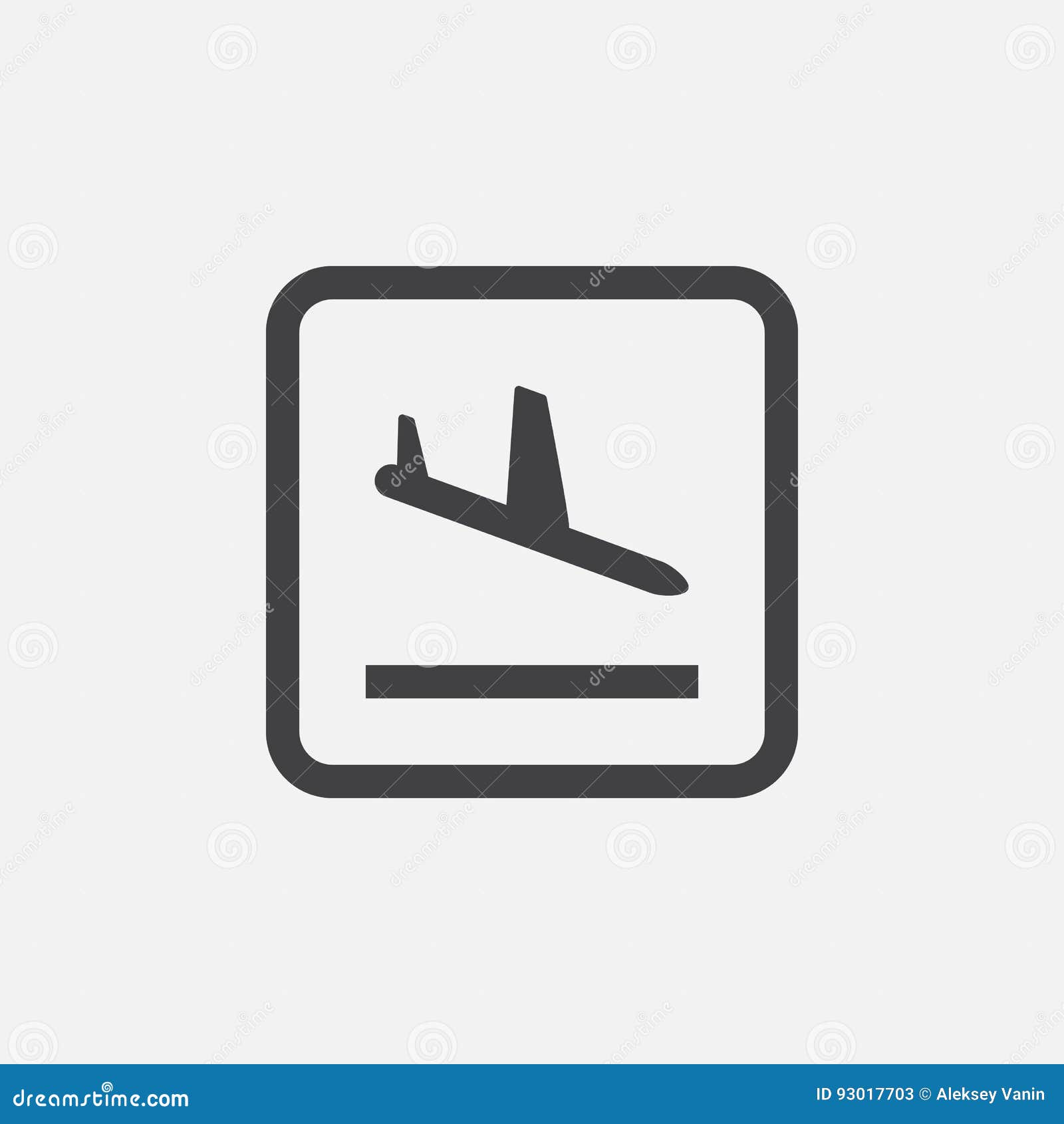 Plane Landing Icon Vector Illustration Isolated on White . Stock Vector ...
