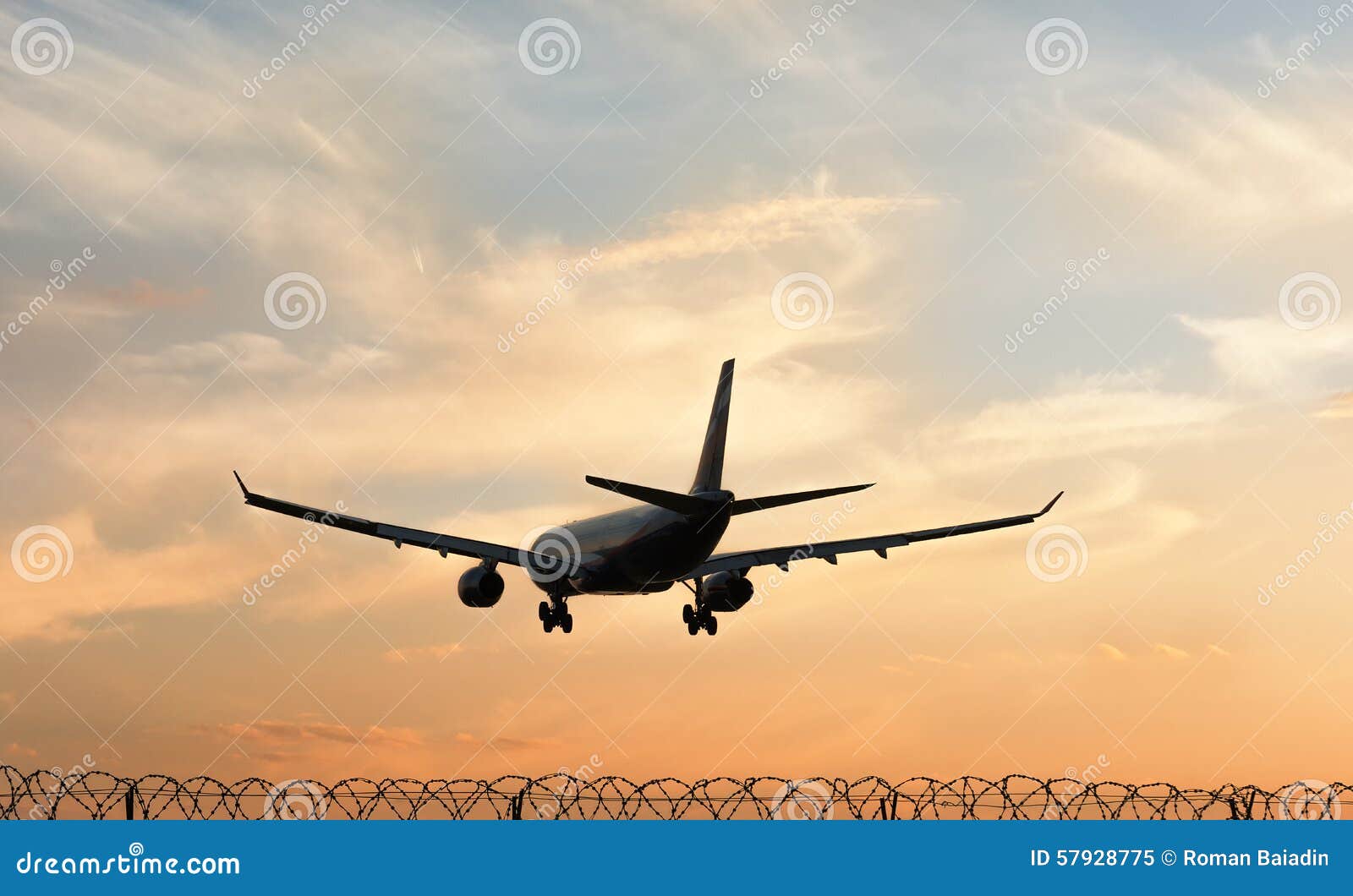 The plane is landing stock image. Image of touching, travel - 57928775
