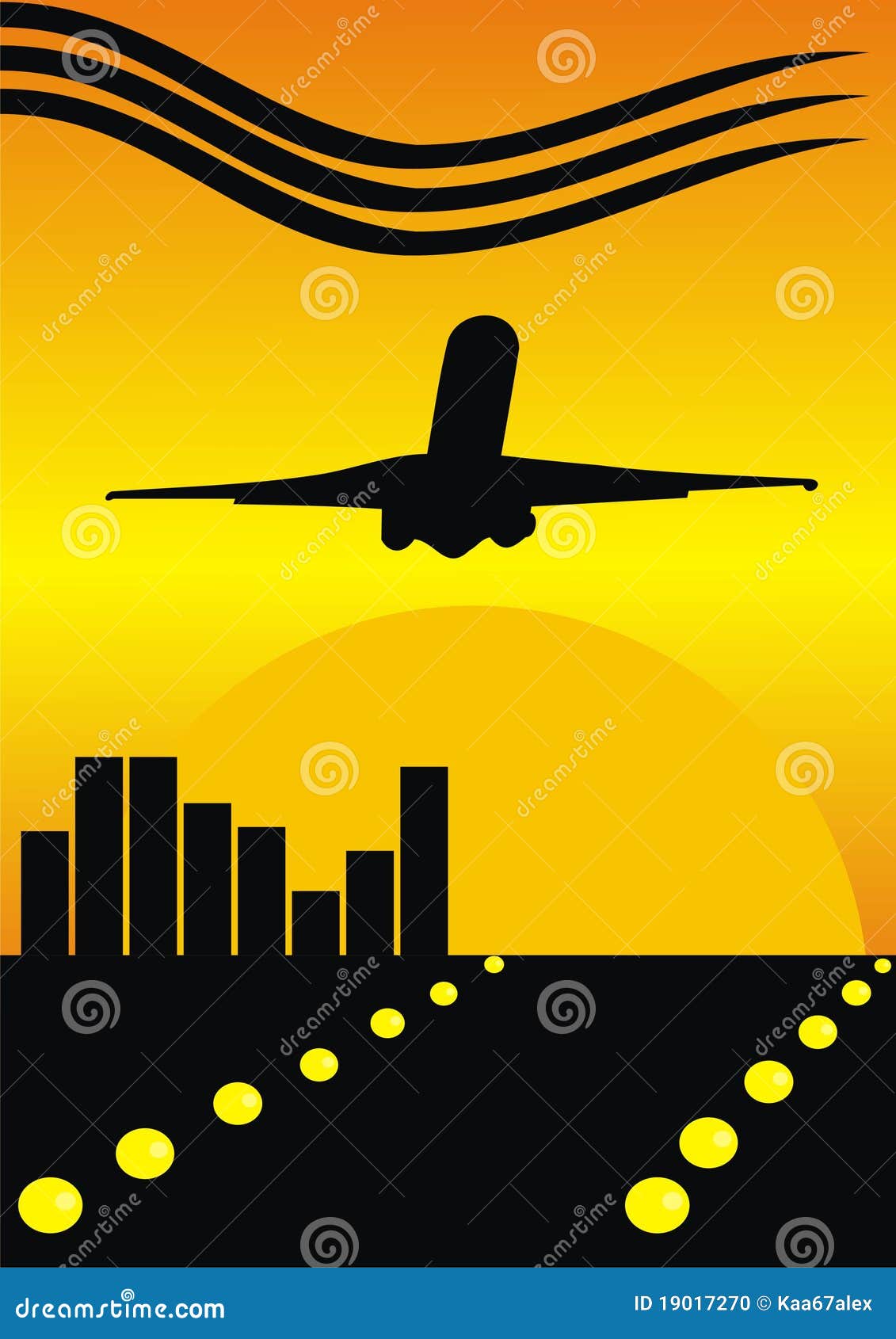Plane launch stock vector. Illustration of travel, city - 19017270