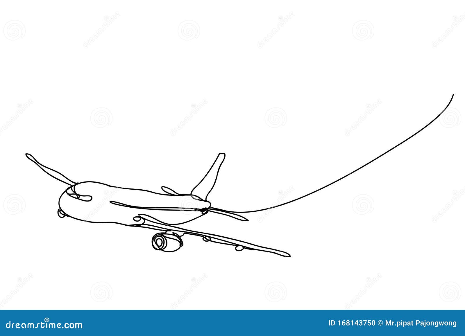 A Plane , Line Drawing Style,vector Design Stock Illustration ...