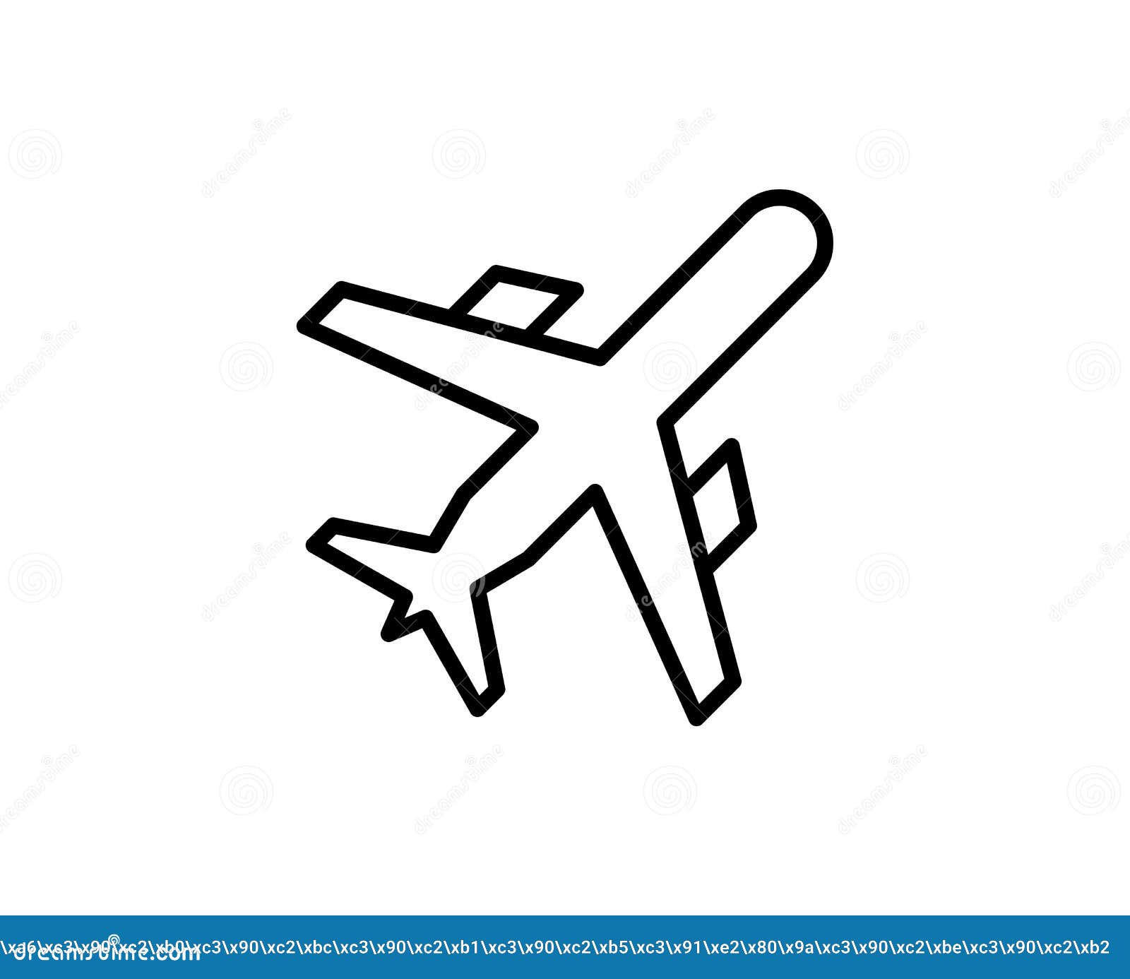 Plane line icon stock vector. Illustration of black - 194349002