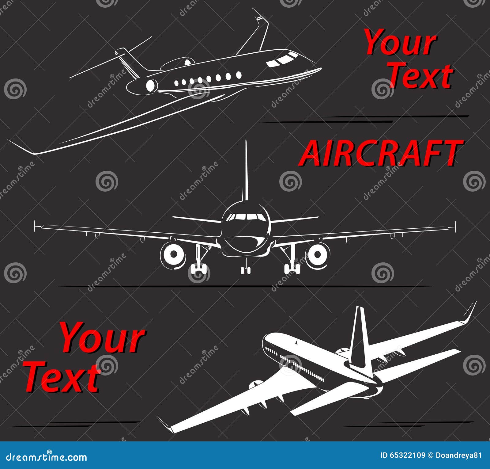 Plane Logo Set Abstract Lines Vector Illustration Stock Vector ...