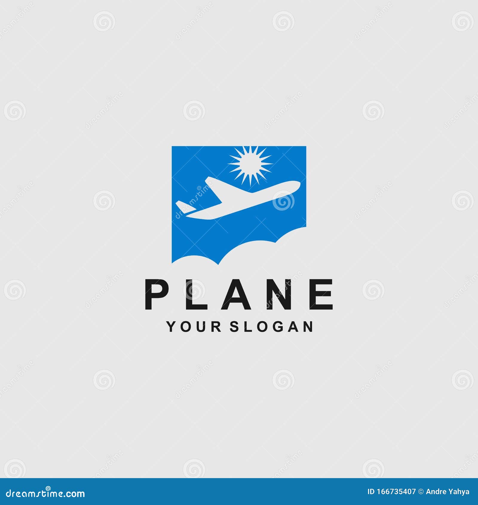 Plane logo template stock illustration. Illustration of design - 166735407