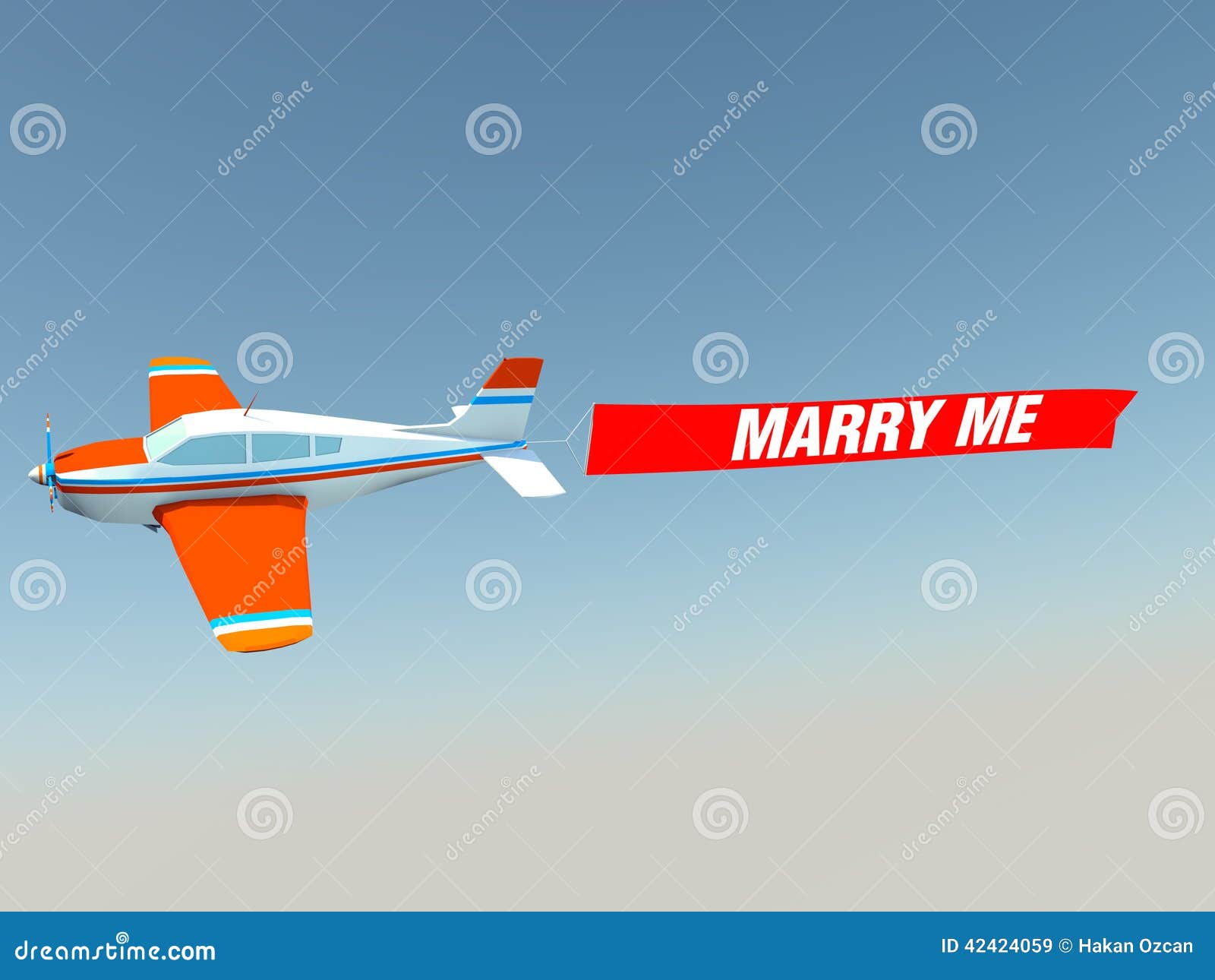 Plane With Marry Me Bannereart As A Symbols Of Reconciliation Cartoon ...