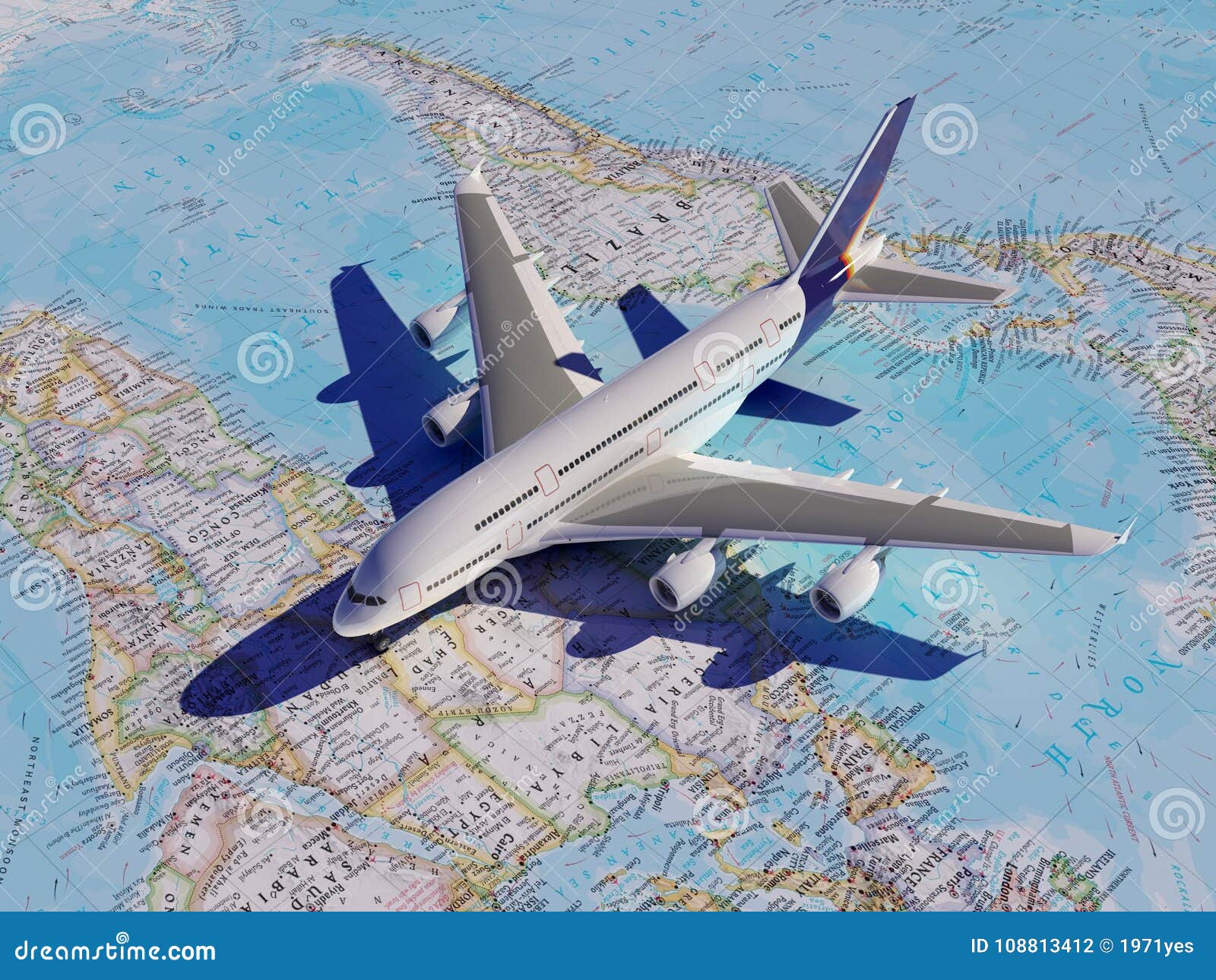 The plane stock illustration. Illustration of travel - 108813412