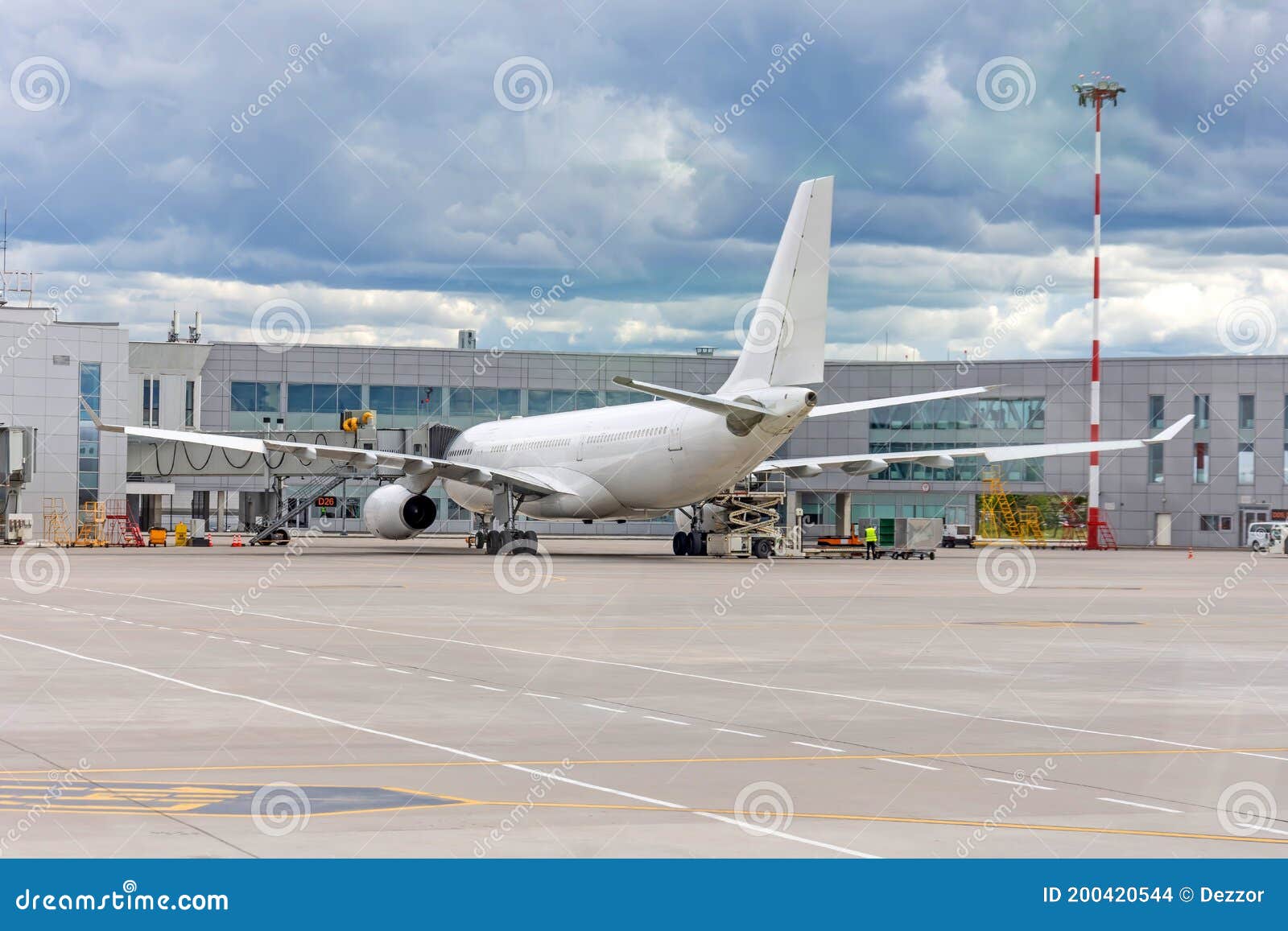 Plane Outside the Terminal Building Waiting for the Flight Stock Photo ...