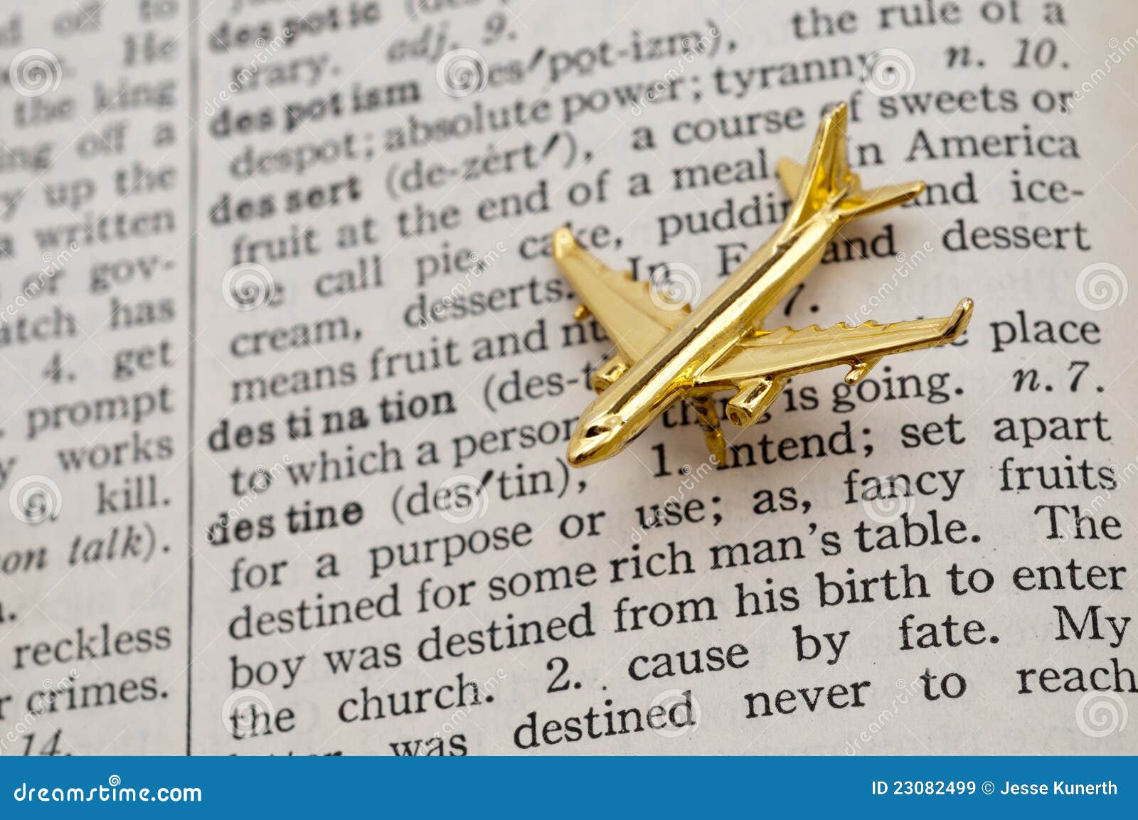 Plane Over Destination Definition Stock Image - Image of dictionary ...