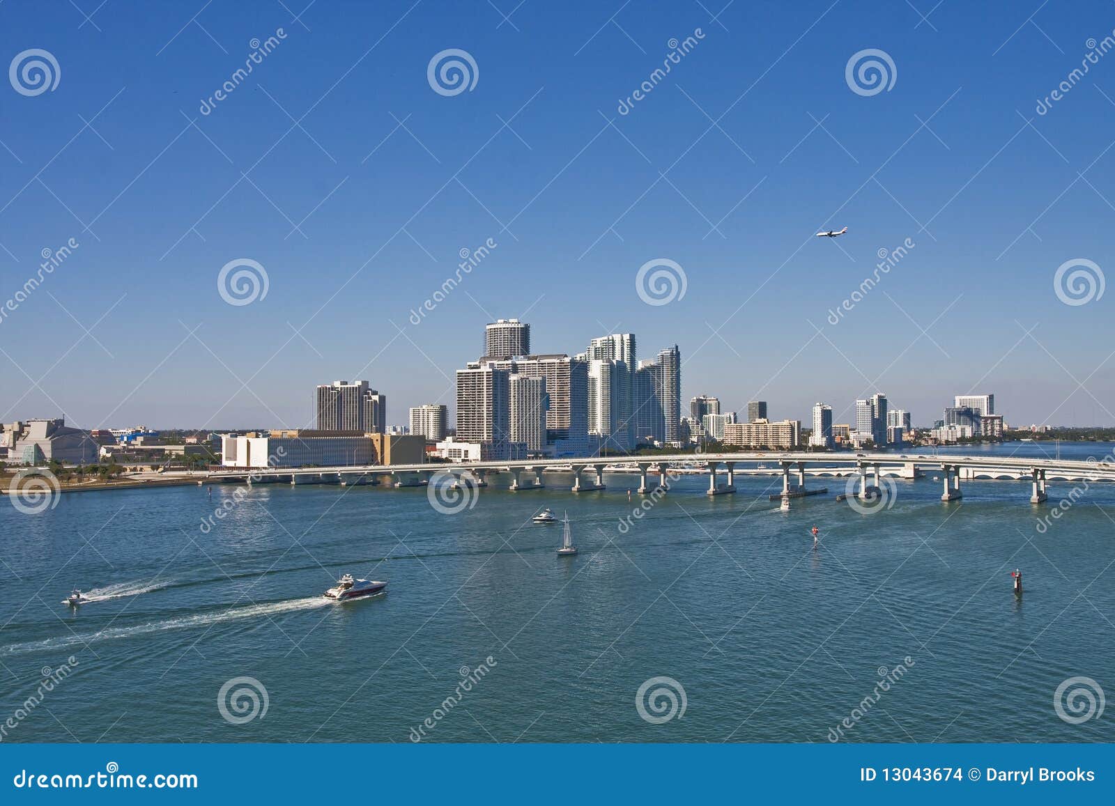 Plane Over Miami stock photo. Image of plane, airport - 13043674