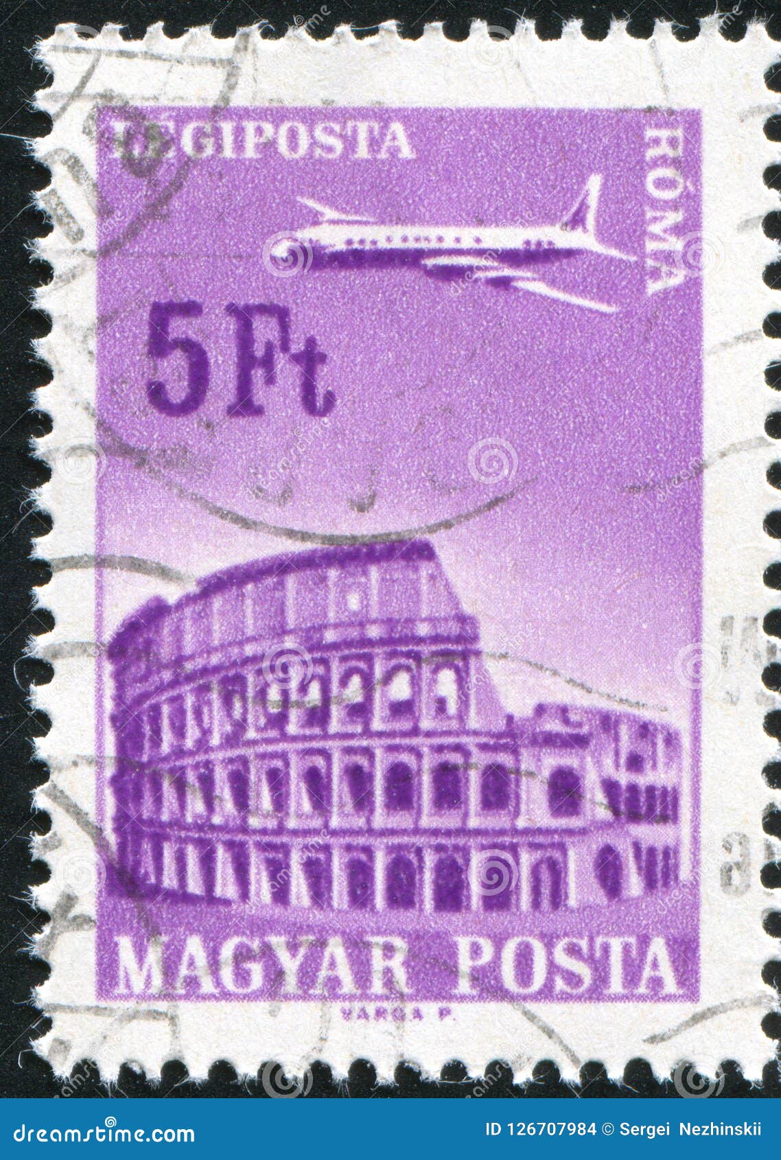 Plane over Rome editorial stock image. Image of postcard - 126707984