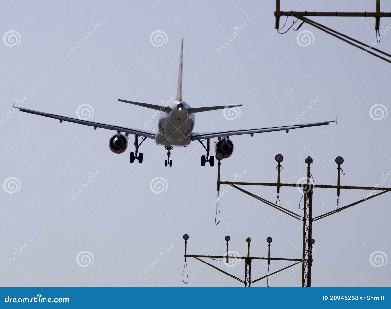 Plane overflying signs. stock photo. Image of detach - 20945268