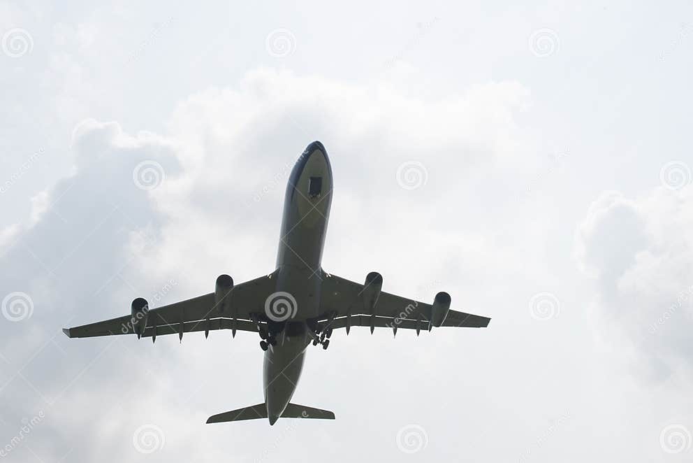 Plane overhead Airbus A330 stock image. Image of flaps - 44305015
