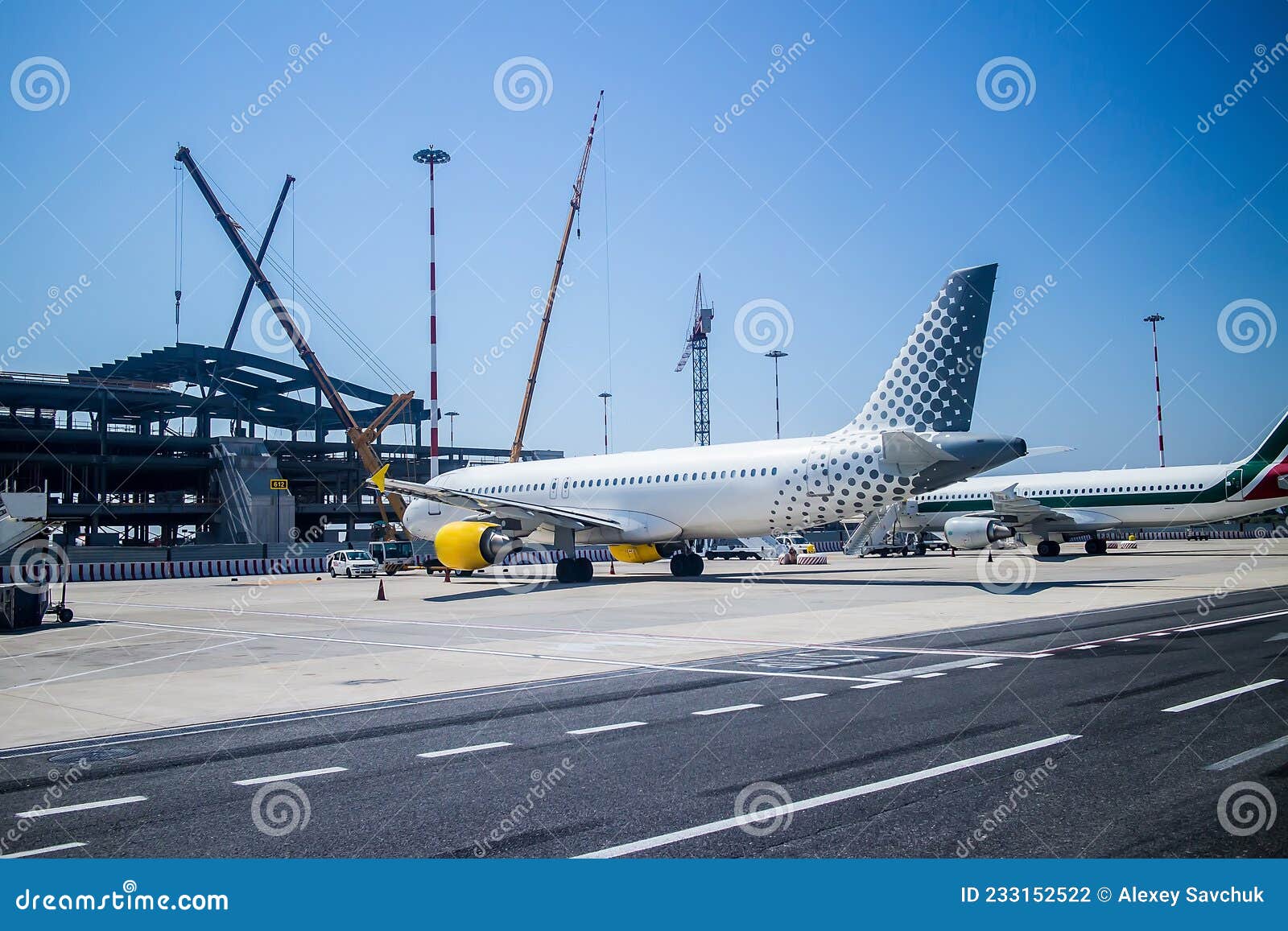 Plane is parked airport stock photo. Image of depart - 233152522