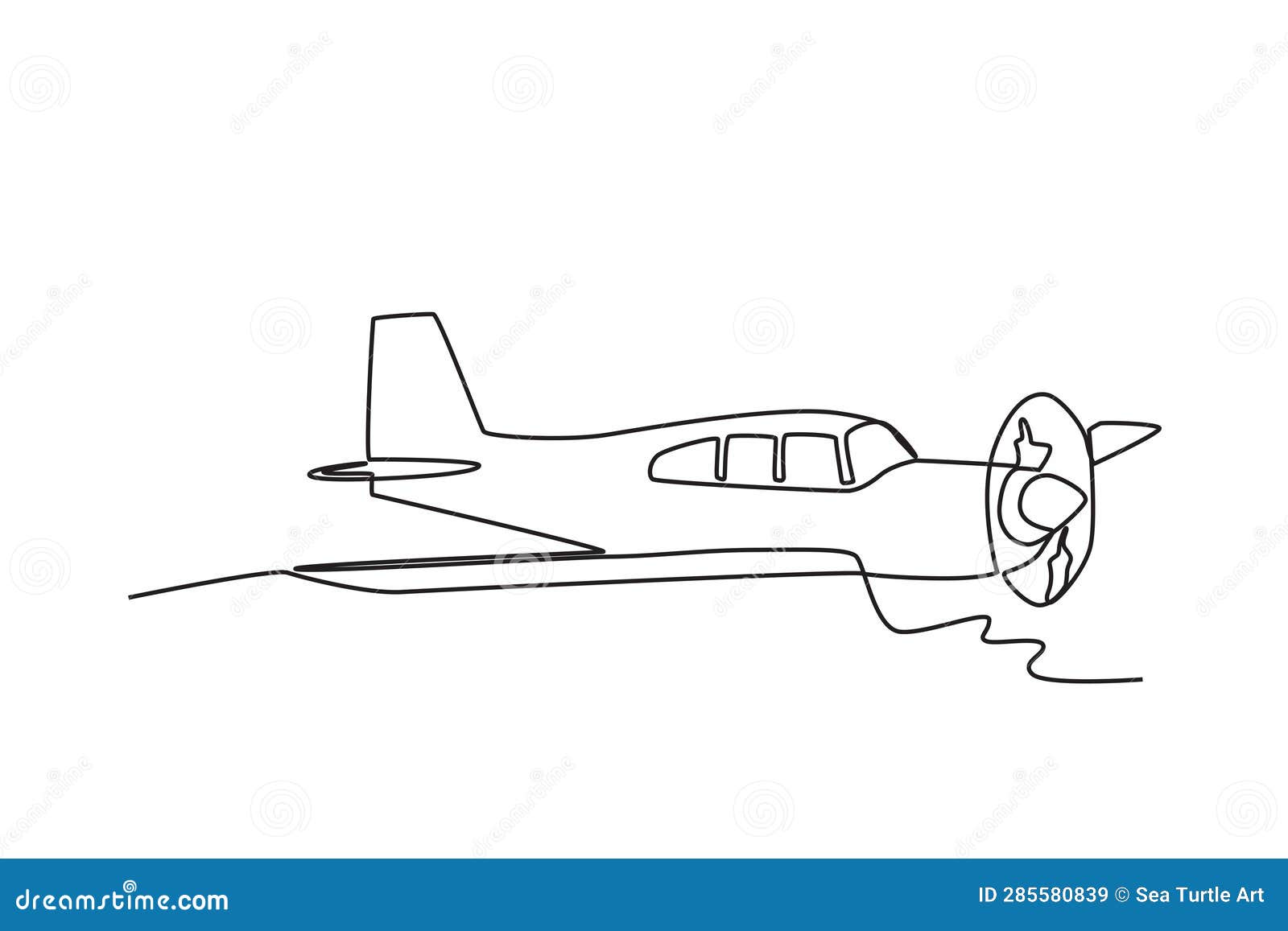 A Plane with a Propeller in Front of it Stock Vector - Illustration of ...