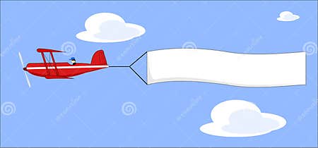 Plane Pulling Banner Vector Stock Vector - Illustration of color, cloud ...