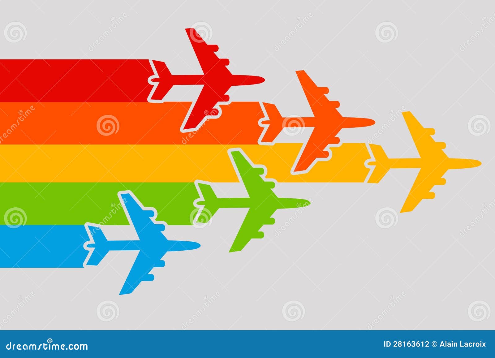 Plane rainbow stock illustration. Illustration of fliers - 28163612