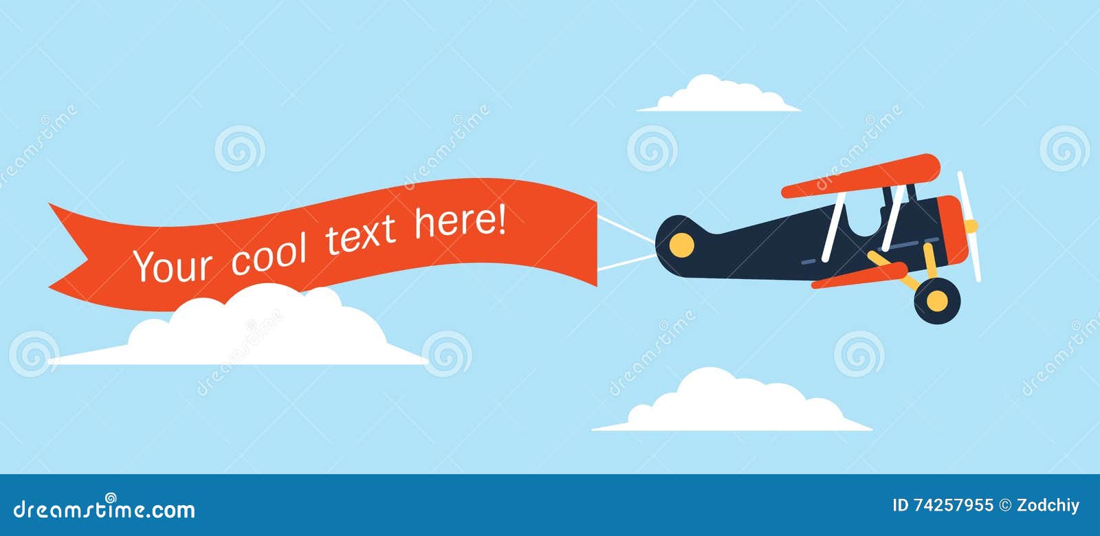 Plane-Ribbon-Flat stock vector. Illustration of airplane - 74257955