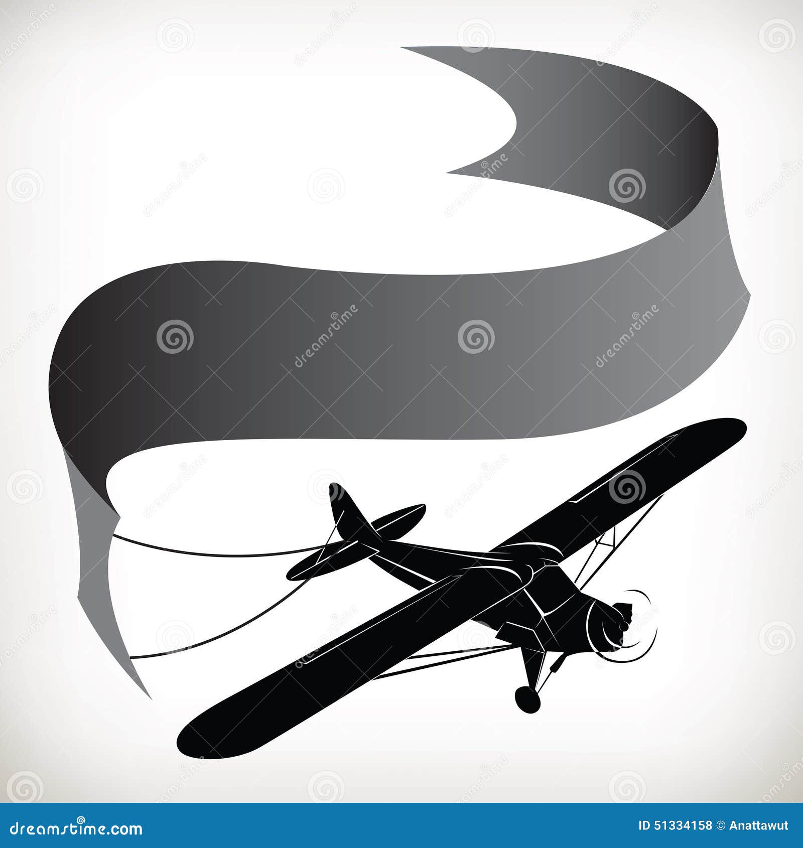 Plane Ribbon in Silhouette 0099 Stock Vector - Illustration of ...