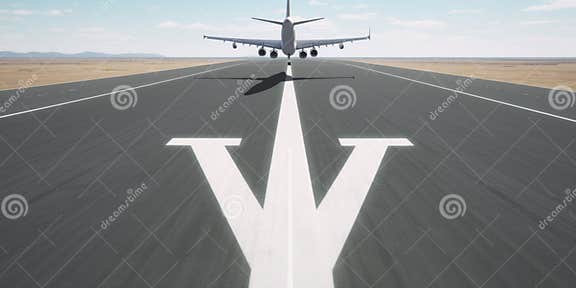 Plane on the Road Airplane on the Road Stock Illustration ...