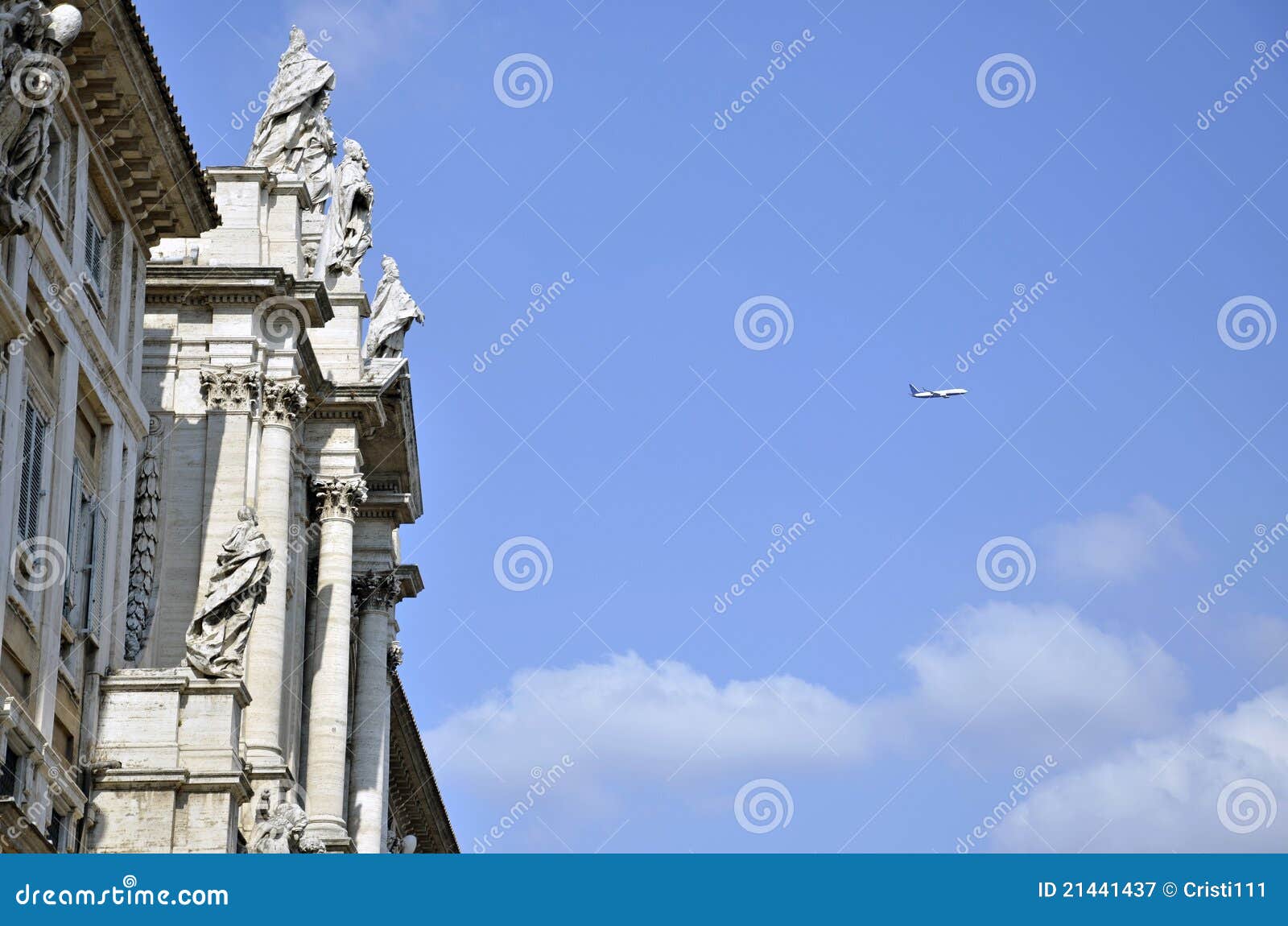 Plane on Rome sky stock image. Image of clouded, gray - 21441437