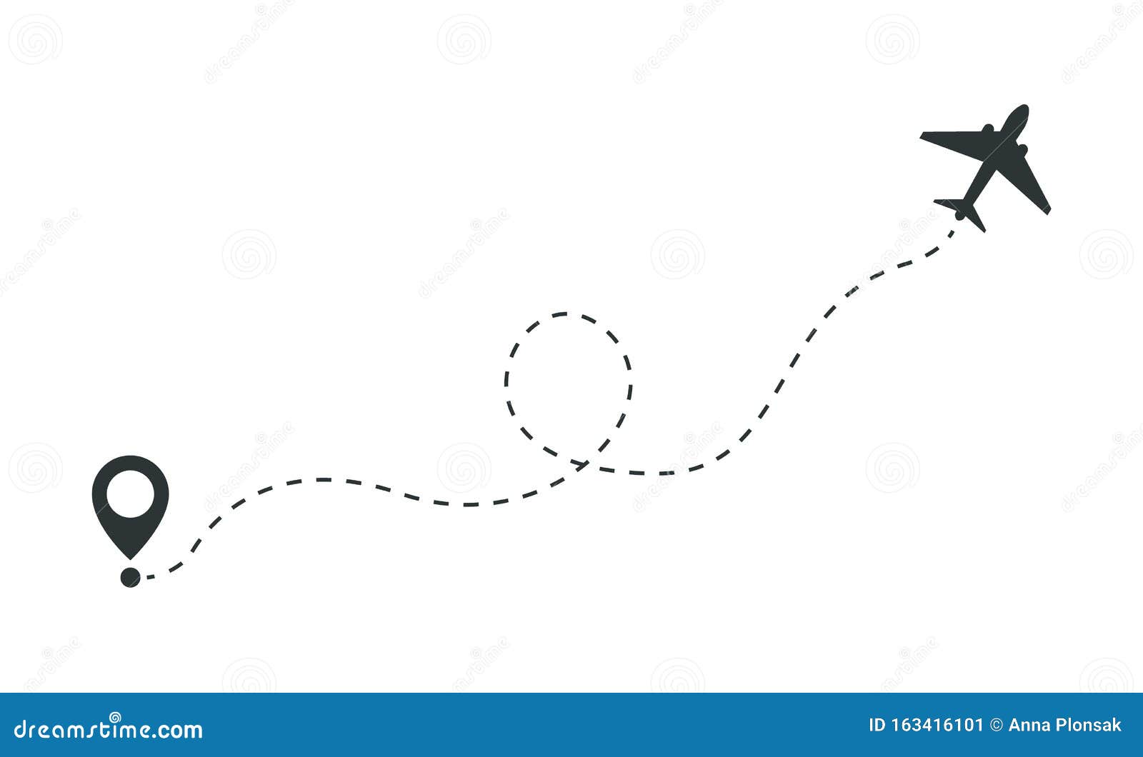 Plane Route from Departure To Arrival. Airplane Path. Flight Path of ...