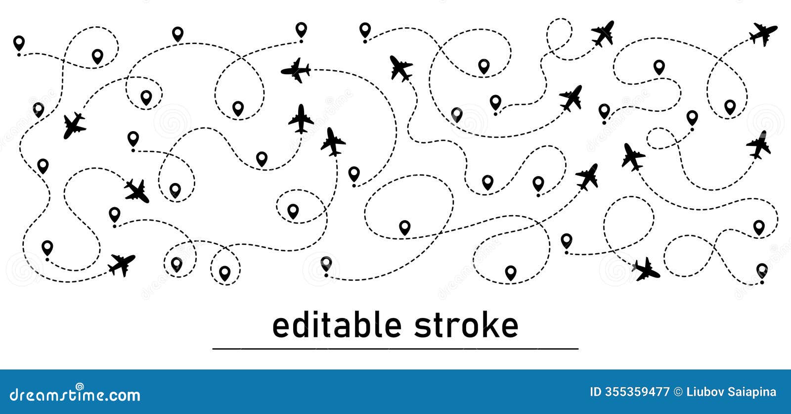Plane Routes Over World Map With Markers Or Map Pointers. Travel By ...