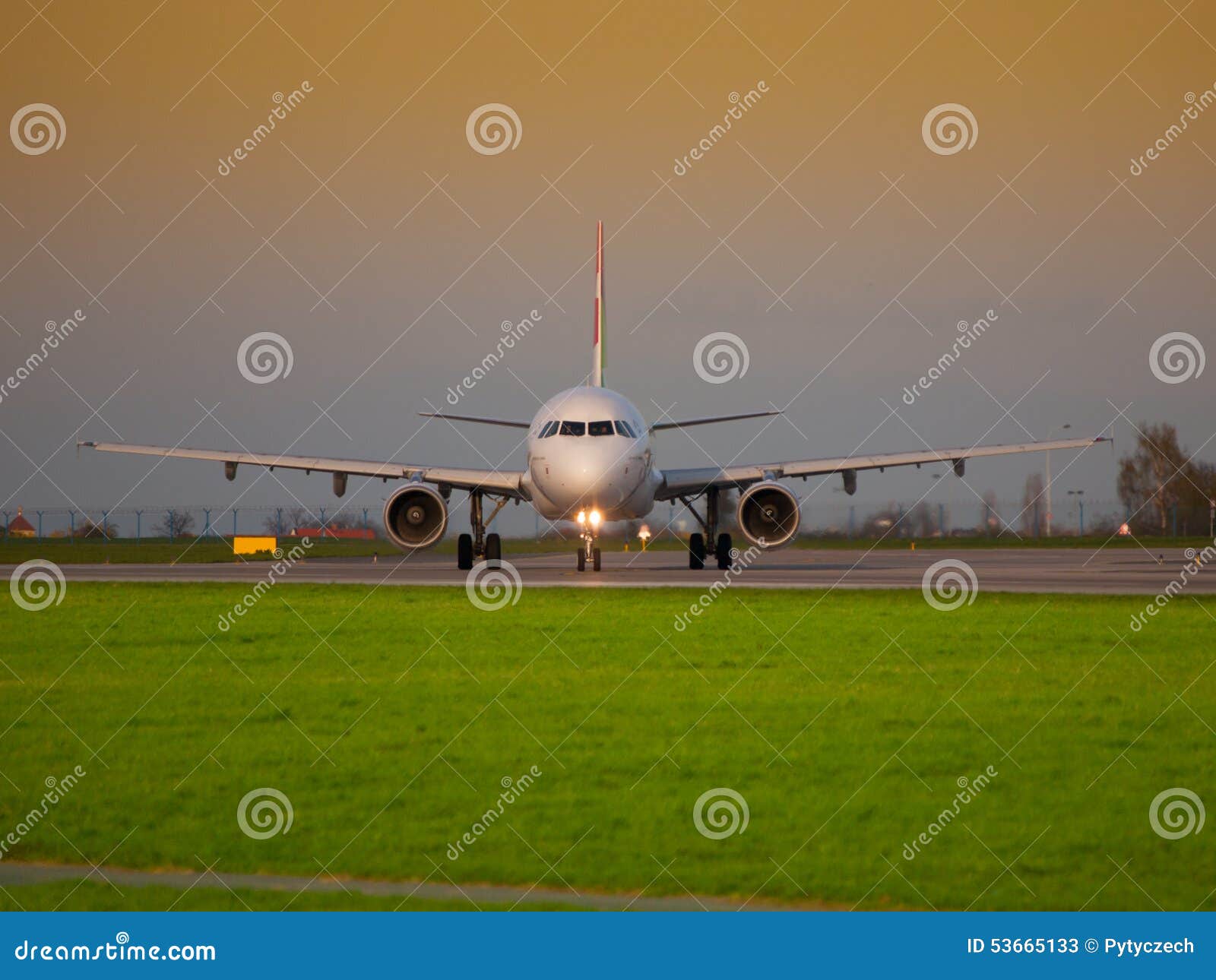 Plane on the runway stock image. Image of airplane, journey - 53665133
