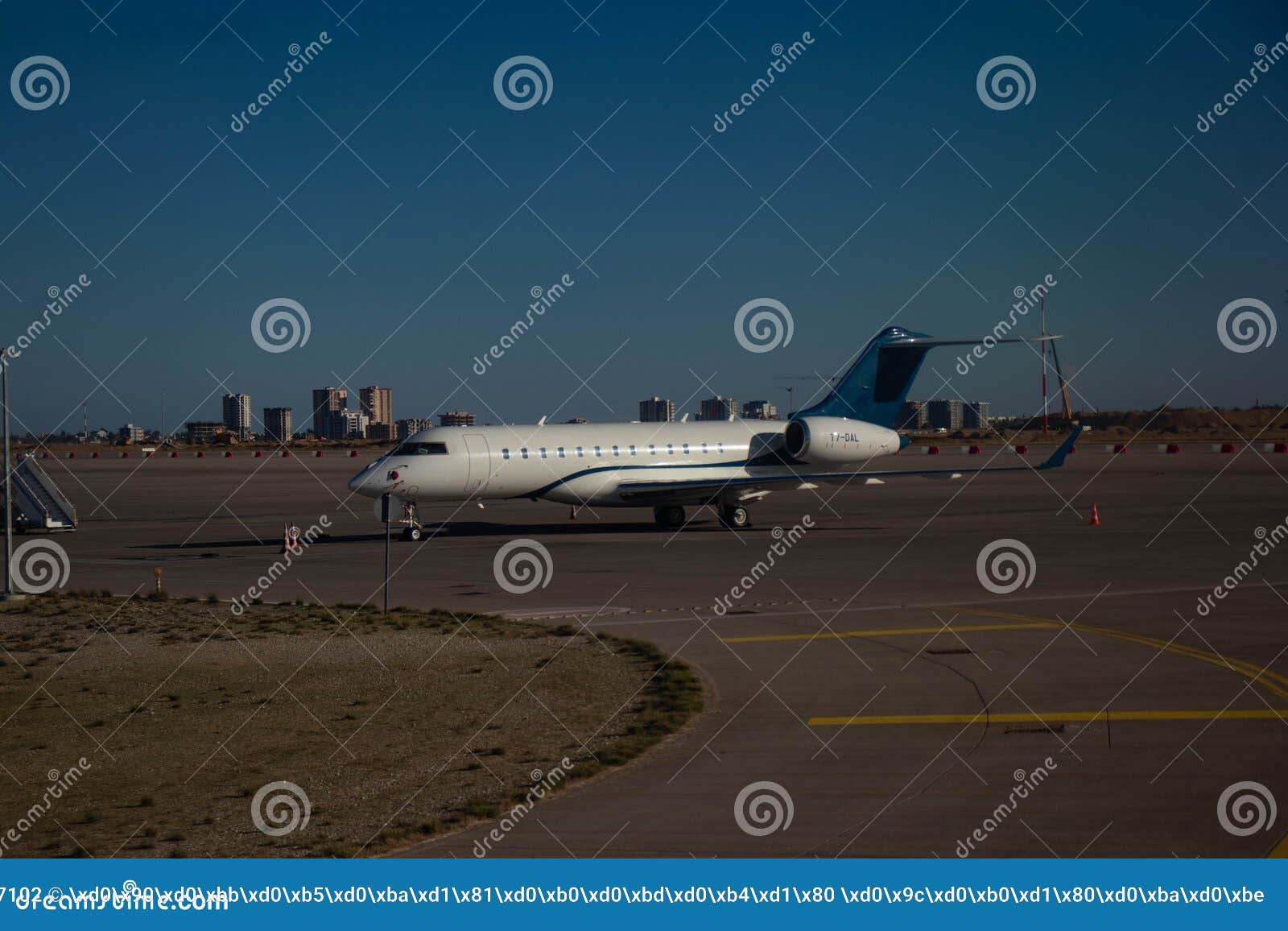 The Plane on the Runway, Preparing for Takeoff Stock Photo - Image of ...