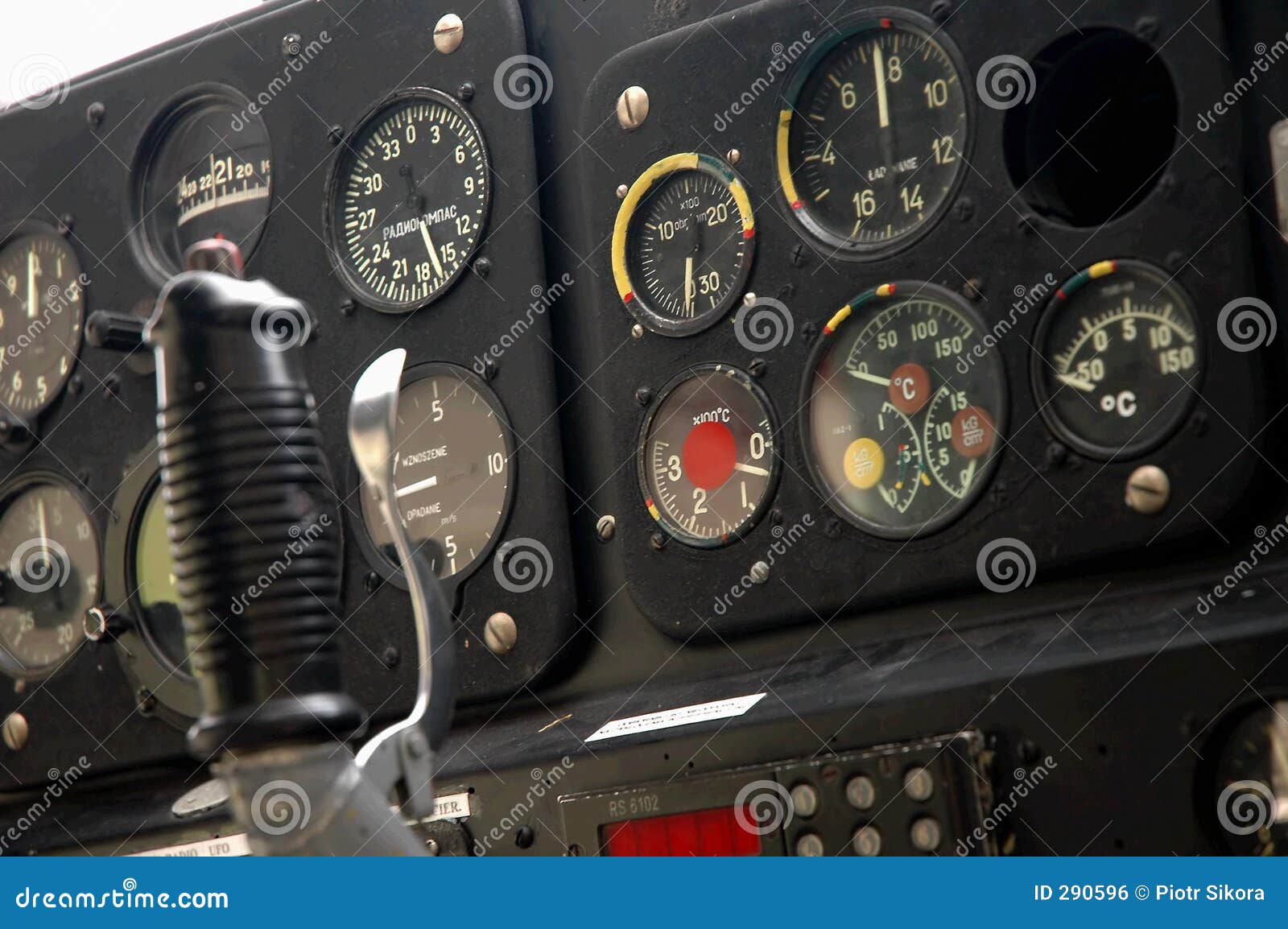 Plane s cockpit - closeup stock photo. Image of private - 290596