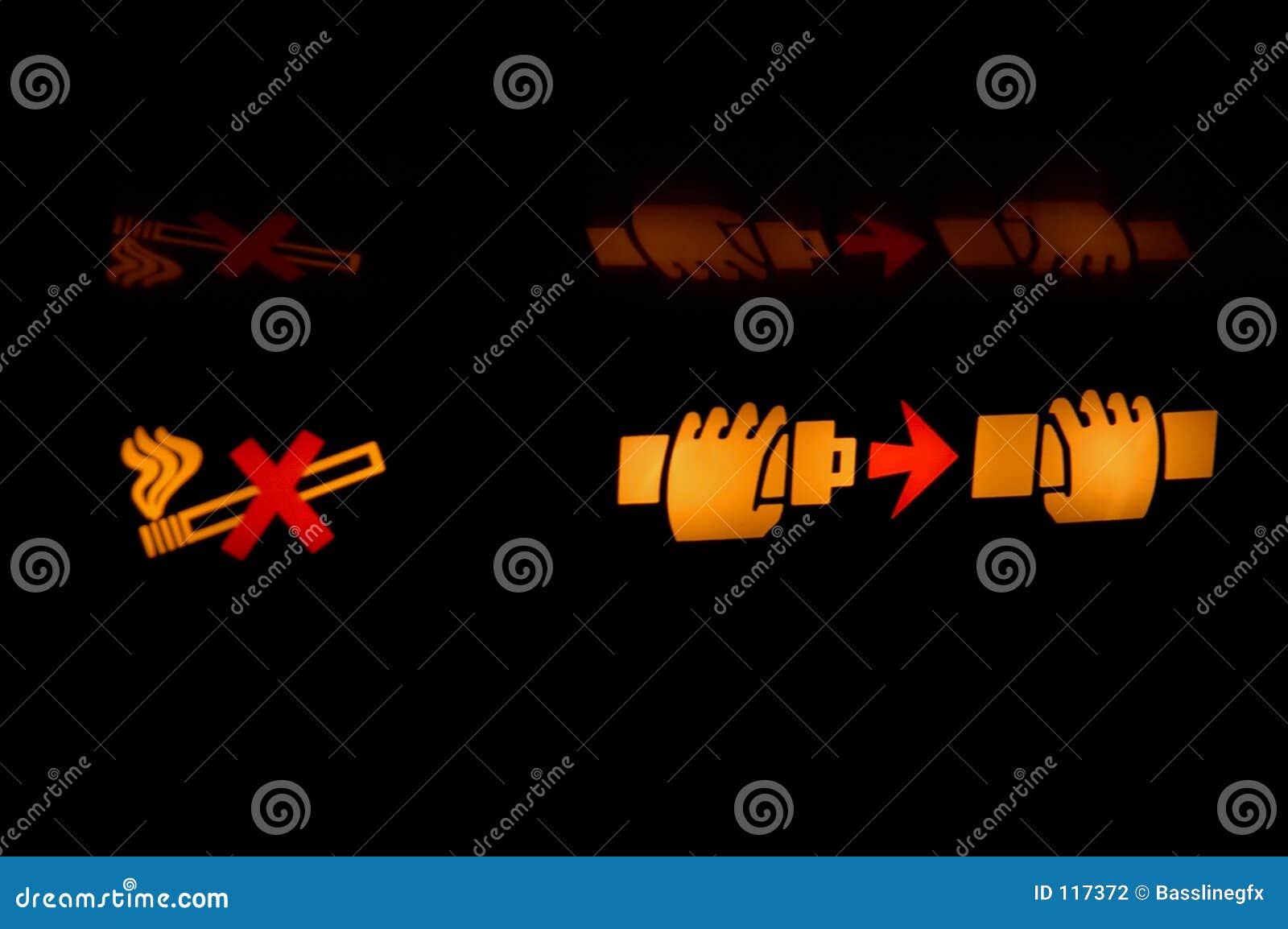 Plane Safety Signs stock photo. Image of airline, travelers - 117372