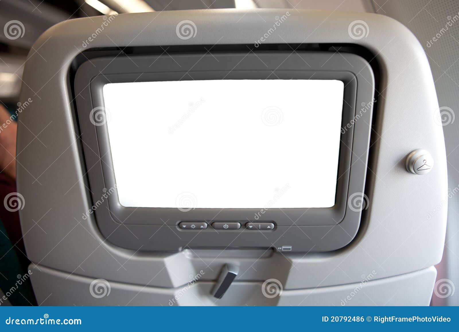 Plane seat with tv screen stock photo. Image of board - 20792486