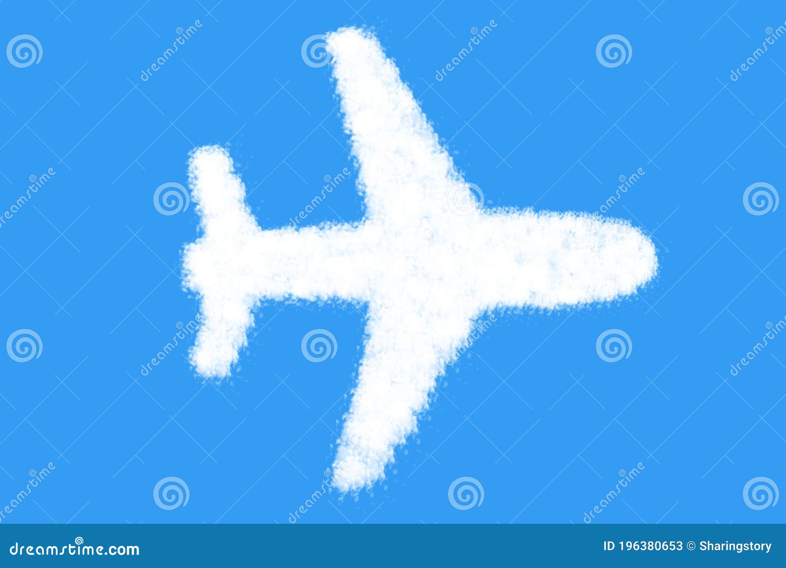 Plane Shape Clouds in the Blue Sky Stock Image - Image of concepts ...