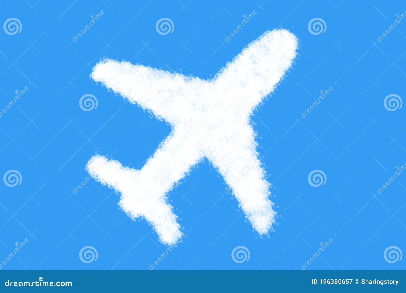 Plane Shape Clouds in the Blue Sky Stock Image - Image of cloud, symbol ...