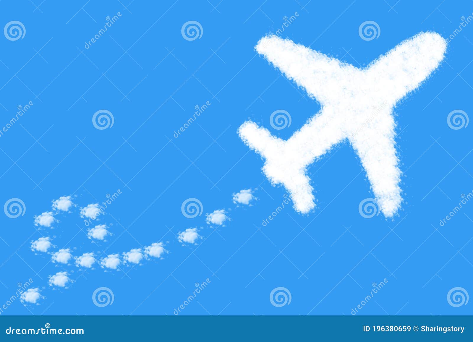 Plane Shape Clouds in the Blue Sky Stock Image - Image of success ...